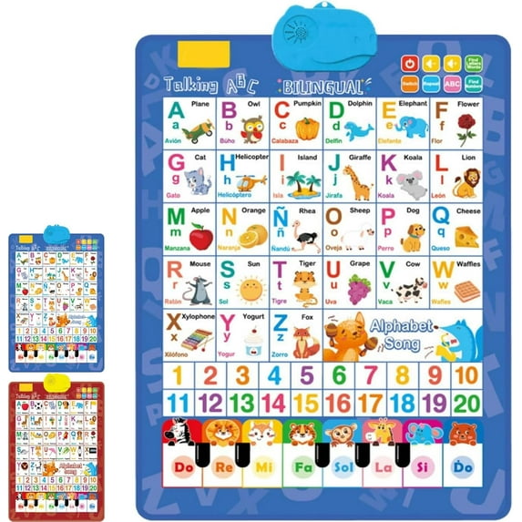 Bilingual Interactive Wall Chart for Kids – with English & Spanish ...