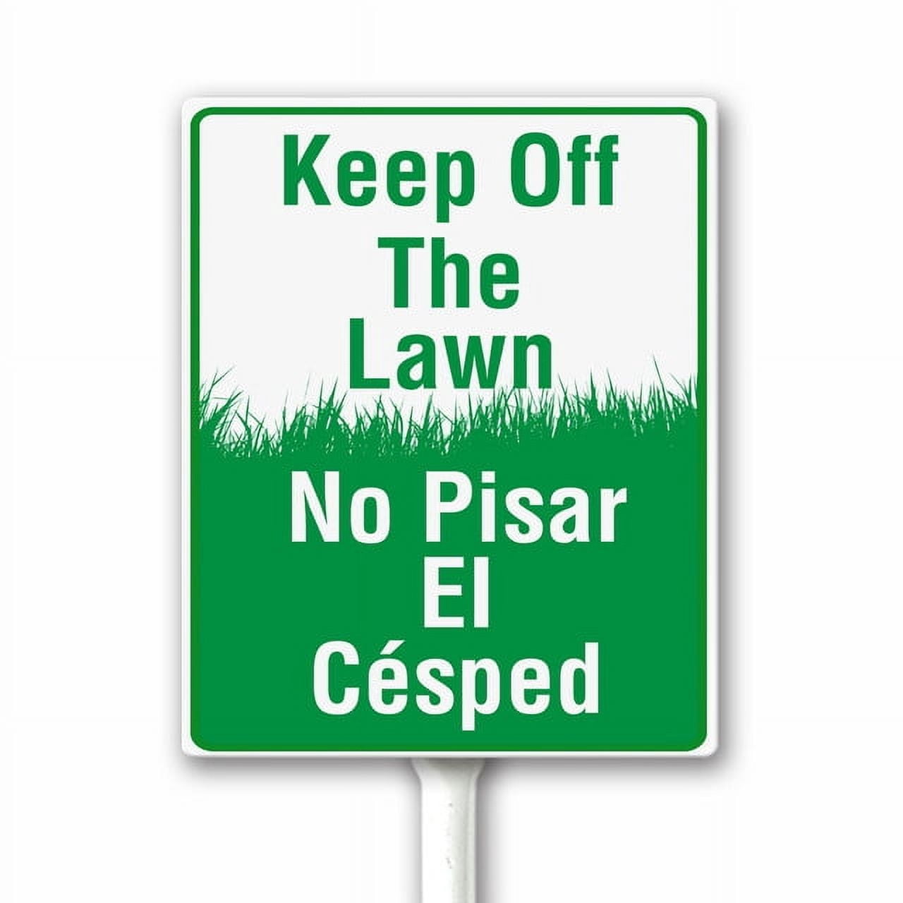Bilingual Keep Off the Lawn Sign, No Pisar El Cesped Spanish Yard Sign ...