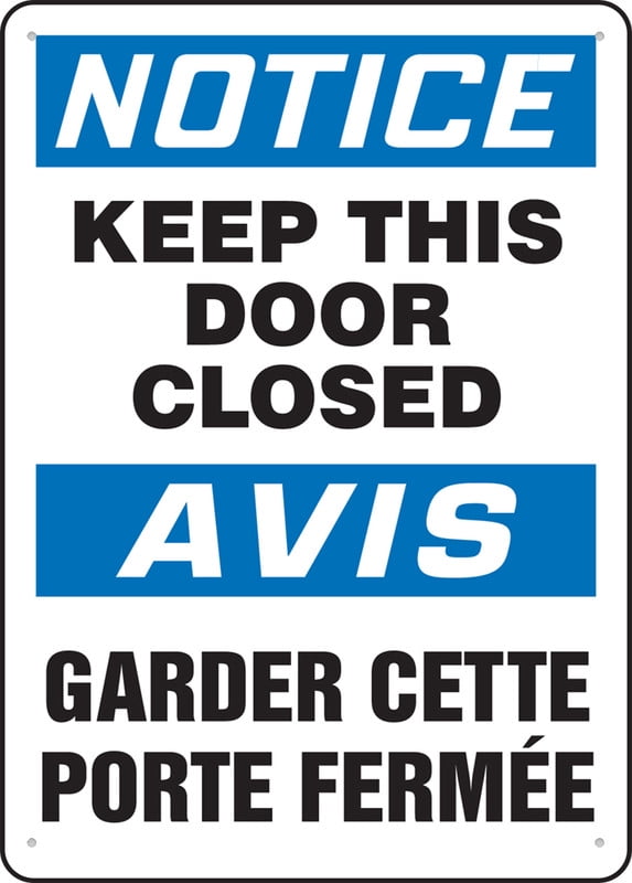 Bilingual Notice Safety Sign Keep This Door Closed 8 X 12 Inches Rust ...