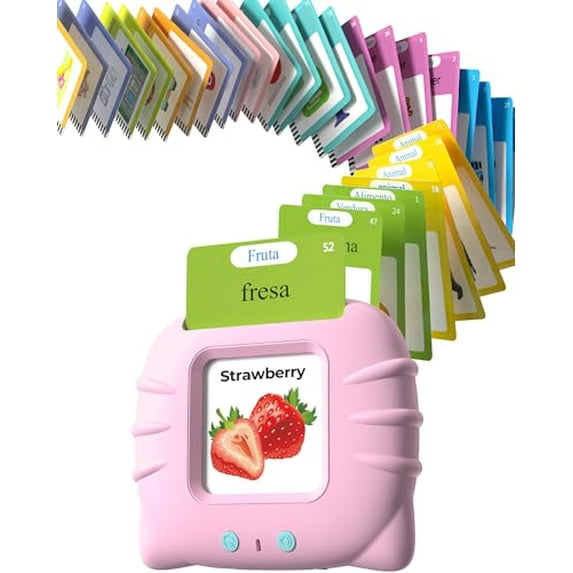 Bilingual Pink Spanish and English Talking Flash Cards,Pocket Speech ...