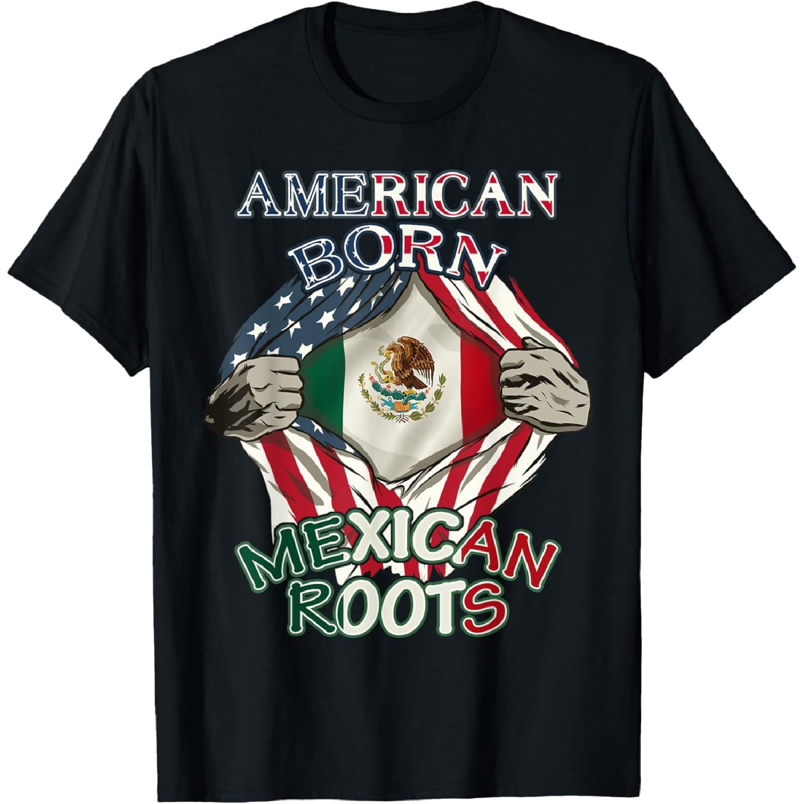 Bilingual Pride Graphic Tee - 'American Made, Mexican Raised' Design ...