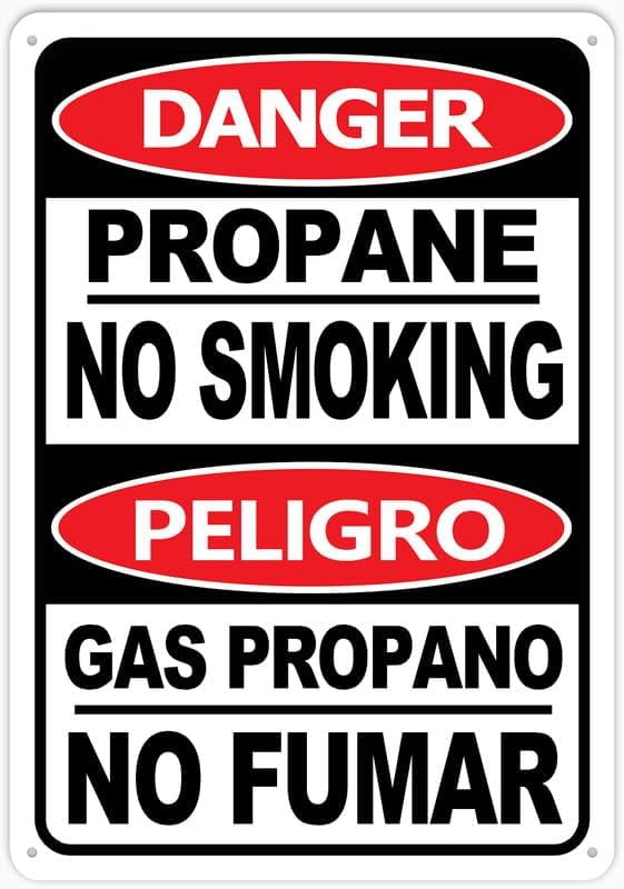 Bilingual Propane No Smoking Sign Signs Outdoor, Uv Printed Aluminum 12 ...