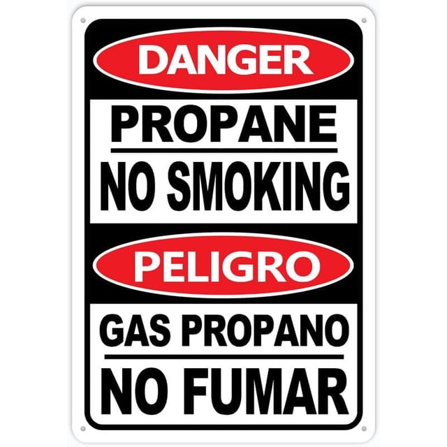 Bilingual Propane No Smoking Sign Signs Outdoor, Uv Printed Aluminum 12 ...