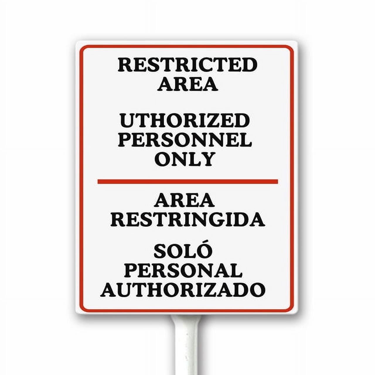 Bilingual Restricted Area Sign Authorized Personnel Only - Area ...