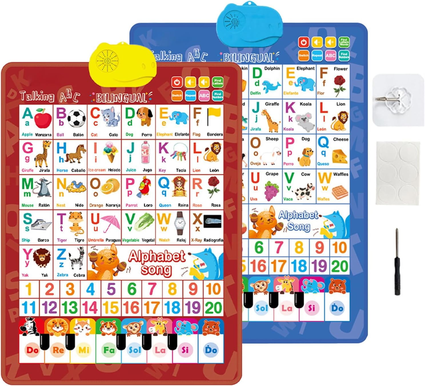 Bilingual Spanish English Alphabet Wall Chart - Talking Learning Poster ...