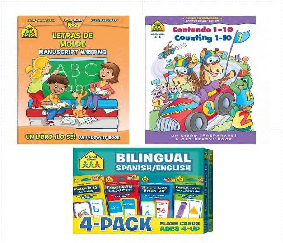 Bilingual Spanish/English Bundle of 4 Flash Cards ( Alphabet, Basic ...