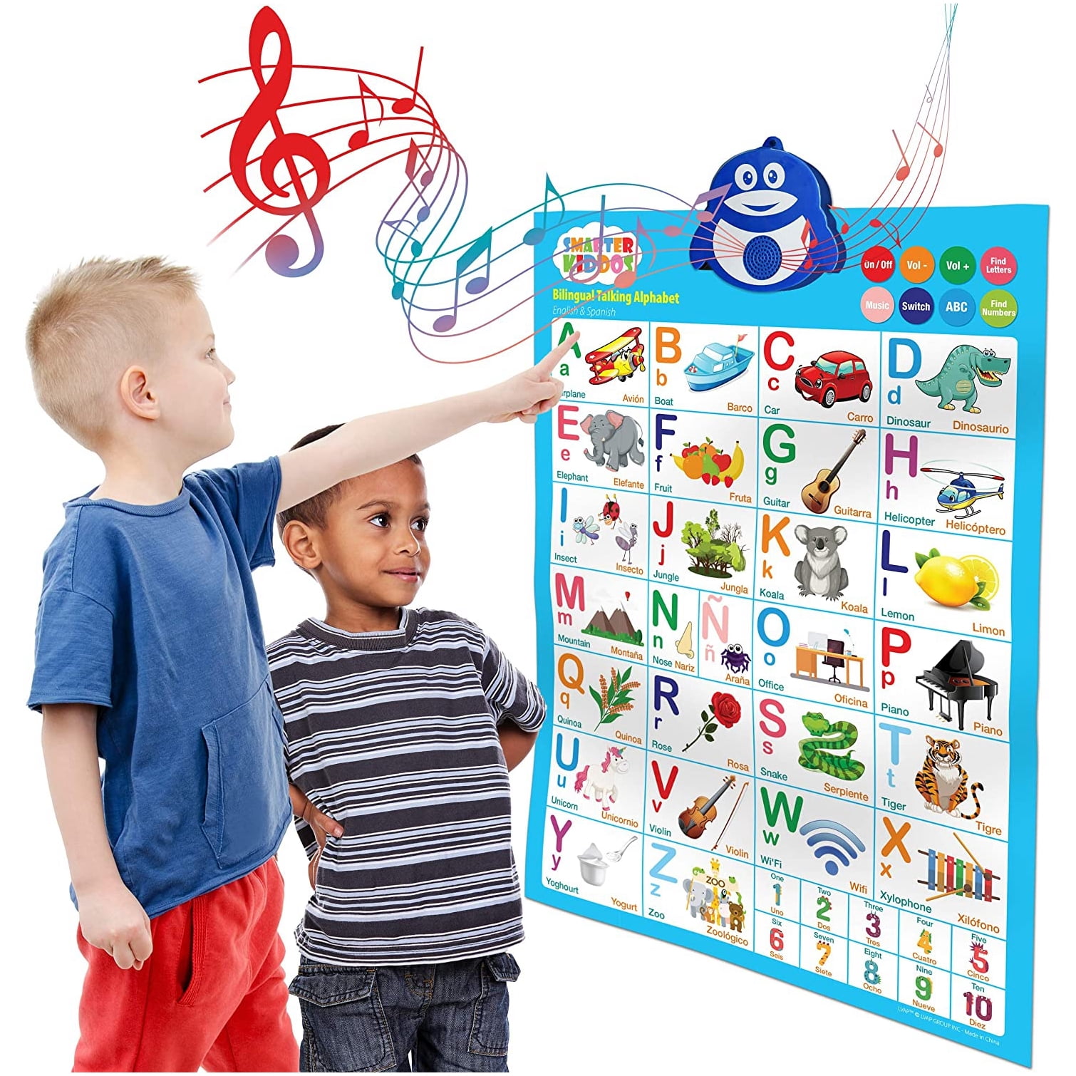 Bilingual Talking Poster: Music + ABC + 123s + Eng & Spanish + Songs ...