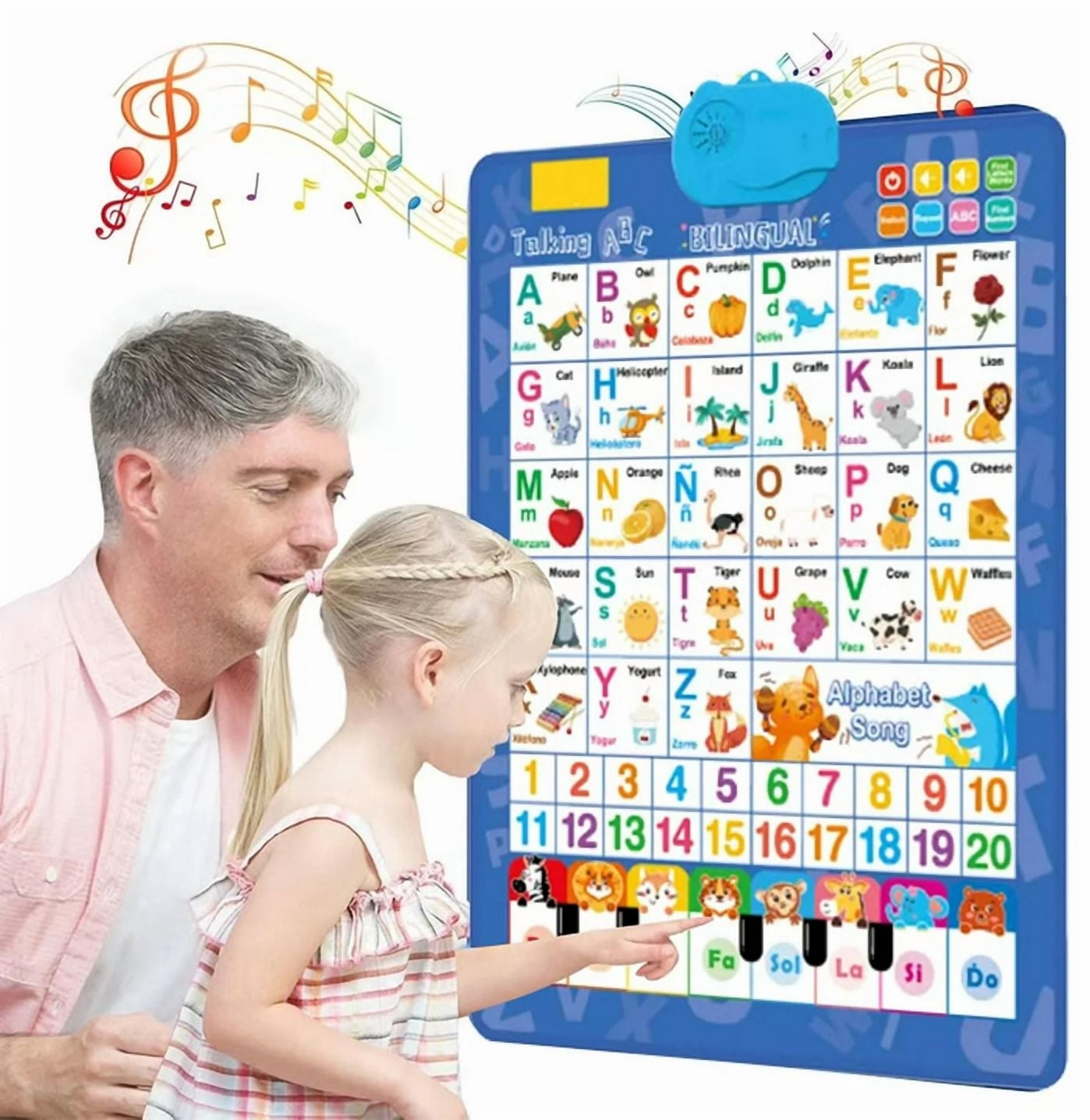 Bilingual Talking Wall Chart English & Spanish Double-Side Wall Chart ...