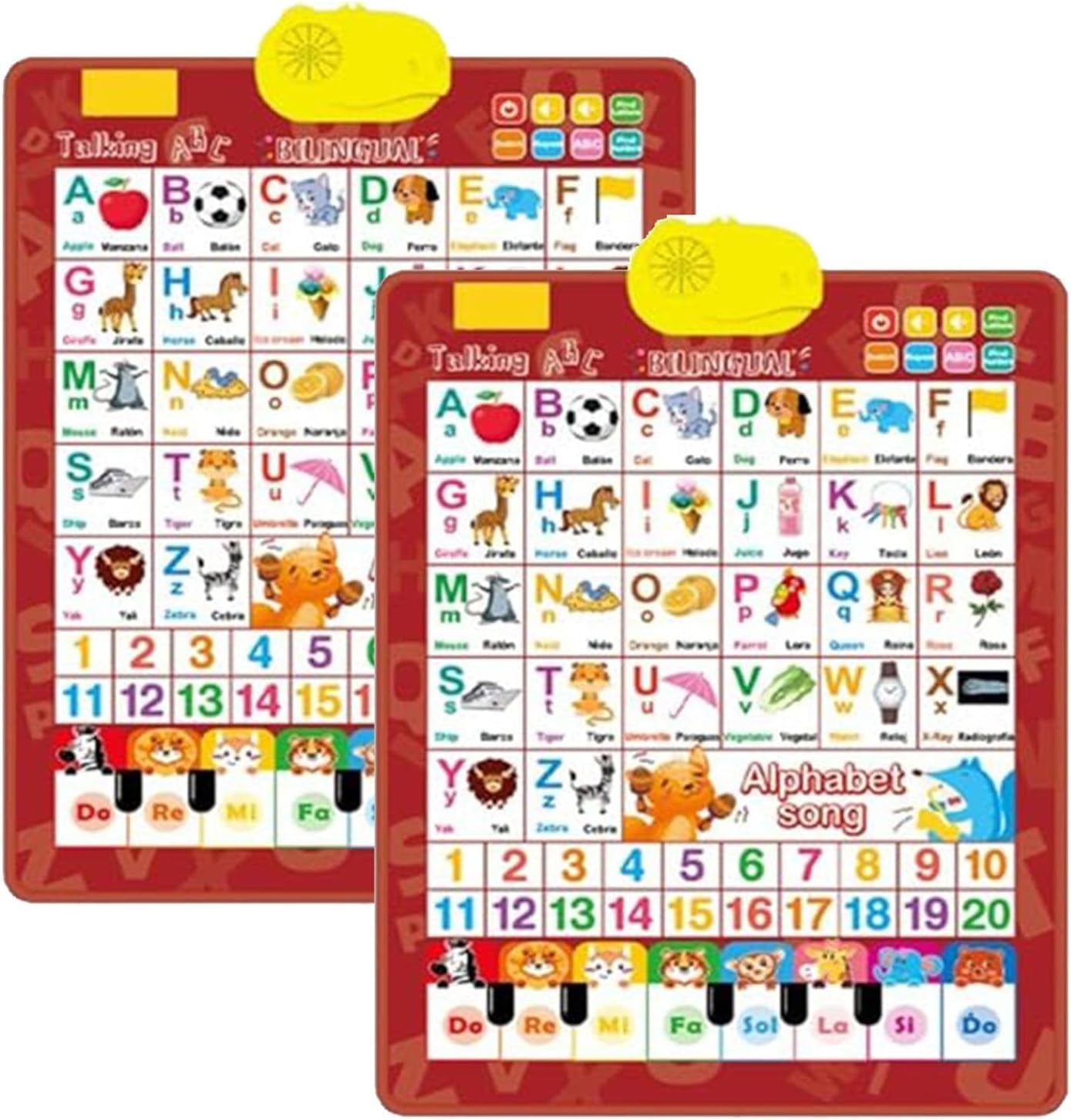 Bilingual Talking Wall Chart for Kids,English and Spanish Wall Chart ...