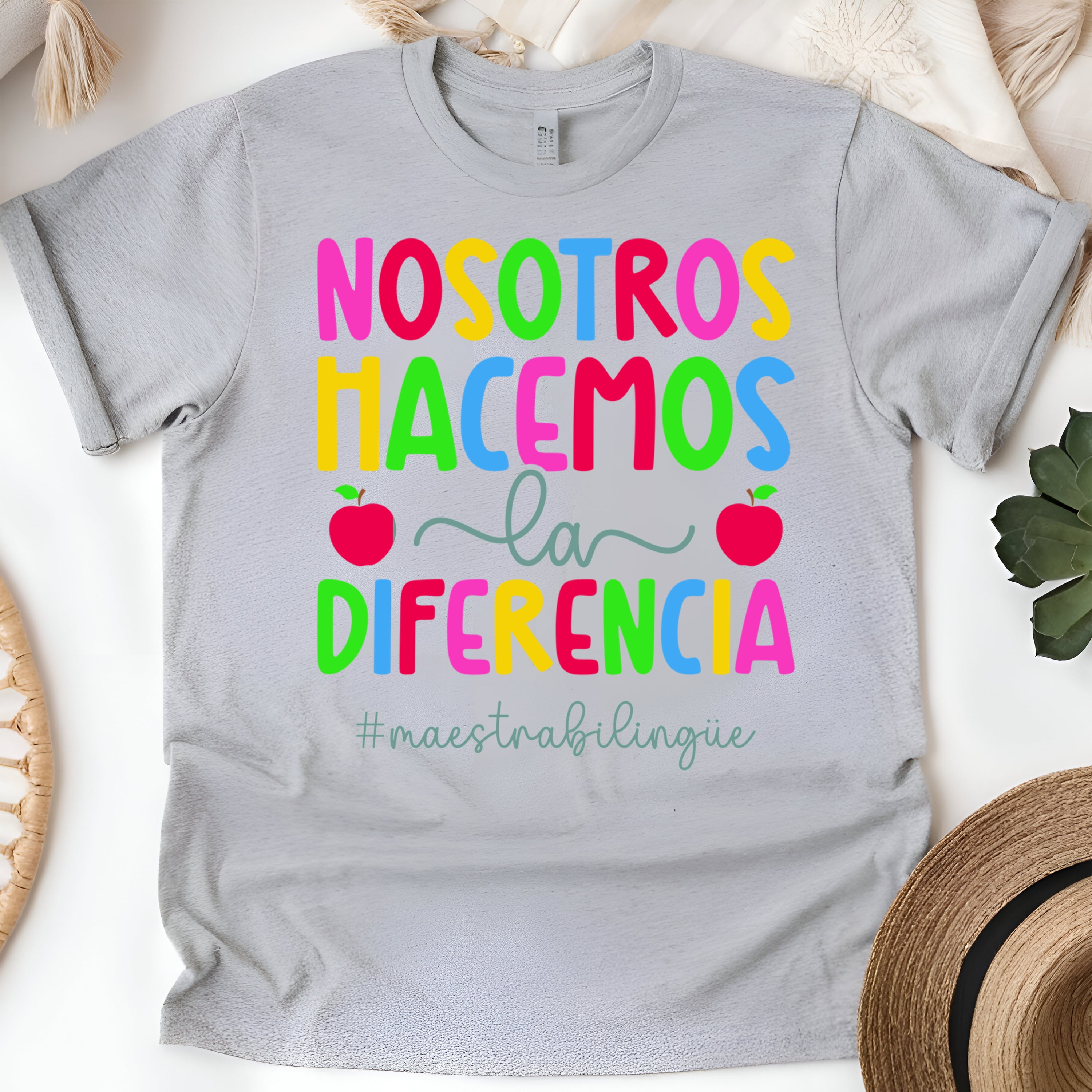 Bilingual Teacher T-Shirt, Nosotros Hacemos la Diferencia, Spanish ...
