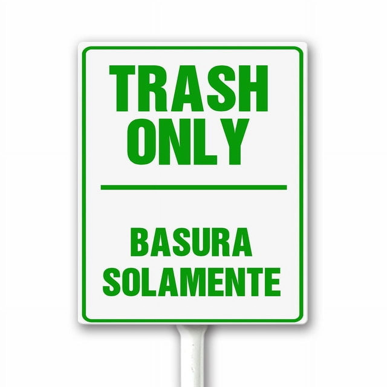 Bilingual Trash Litter Sign Basura Solamente Spanish Outdoor Sign for ...