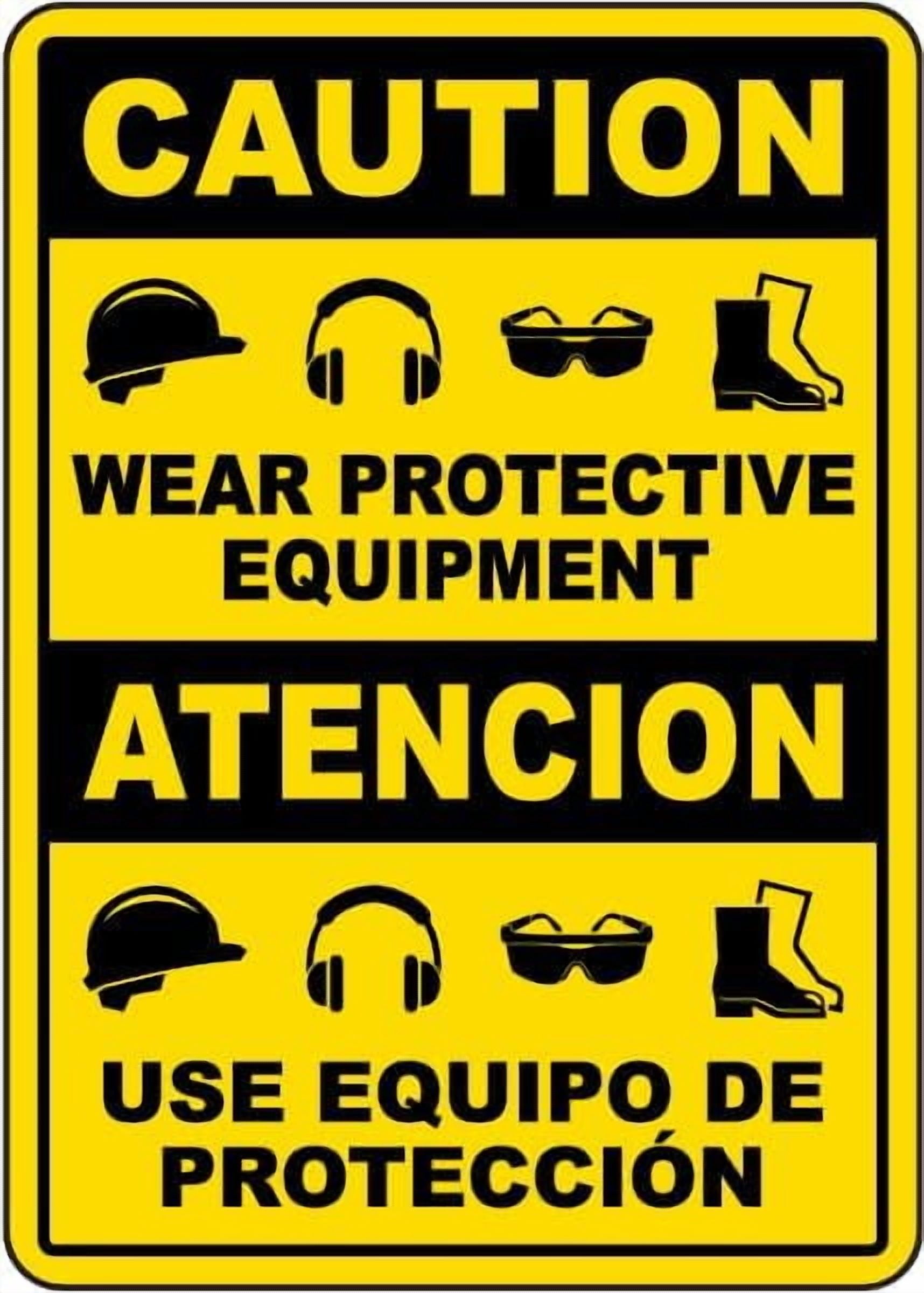 Bilingual Wear Protective Equipment Sign Safety Signs Personal ...