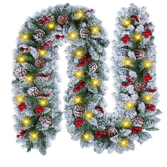 Flocked Christmas Garlands - Walmart.com