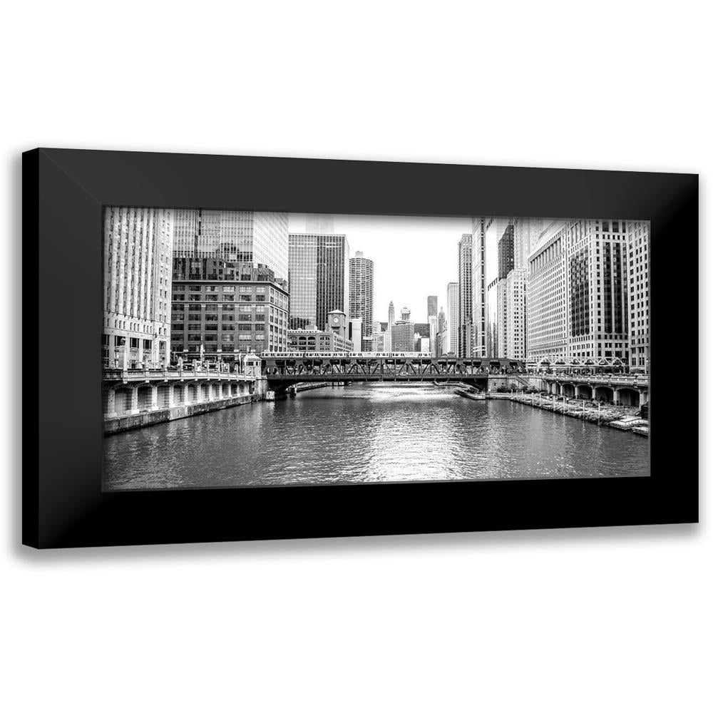 Bill Carson Photography 18x11 Black Modern Framed Museum Art Print Titled - BW Chicago River ...