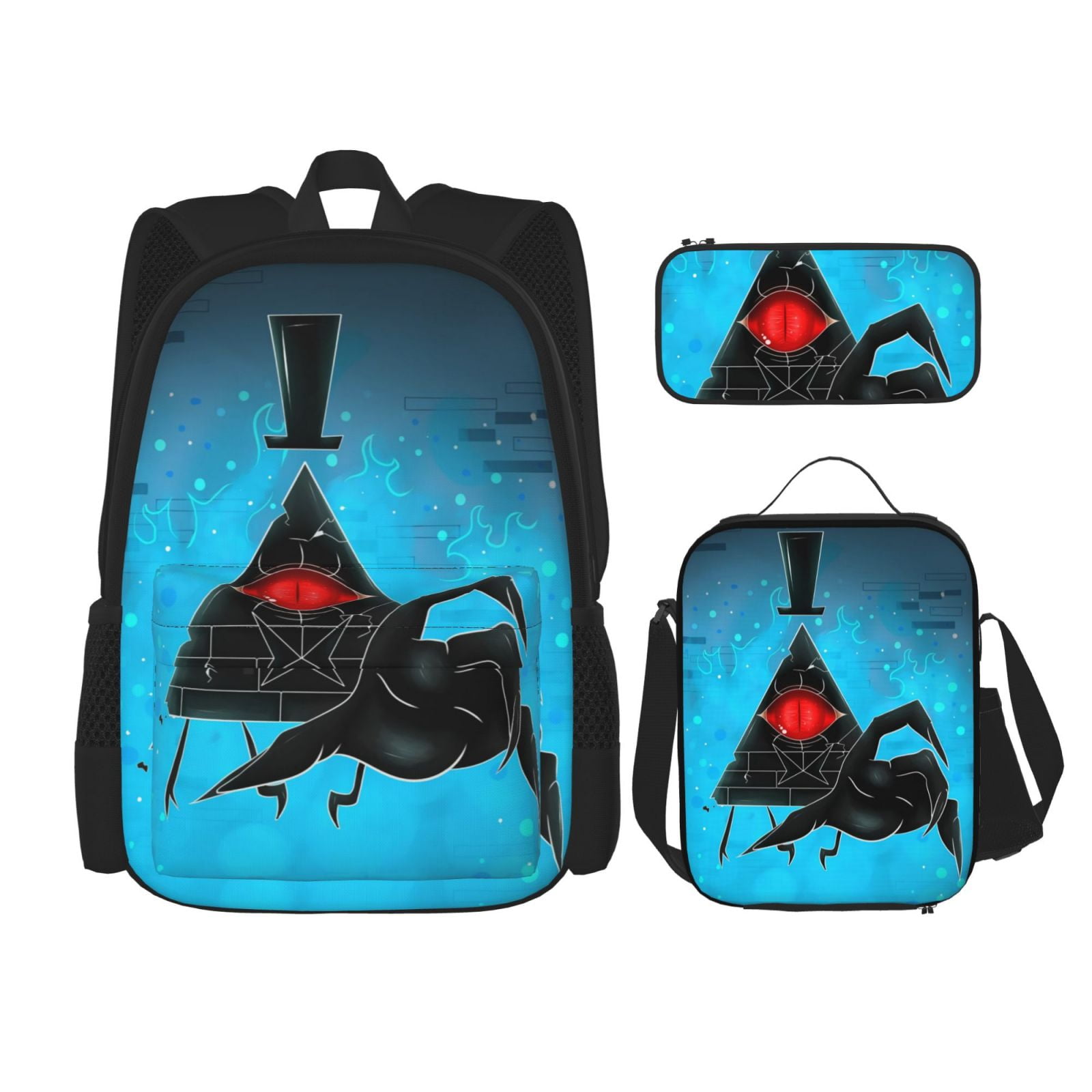 Bill Cipher Backpacks 3 Pcs Set Cartoon Large Capacity College Travel ...