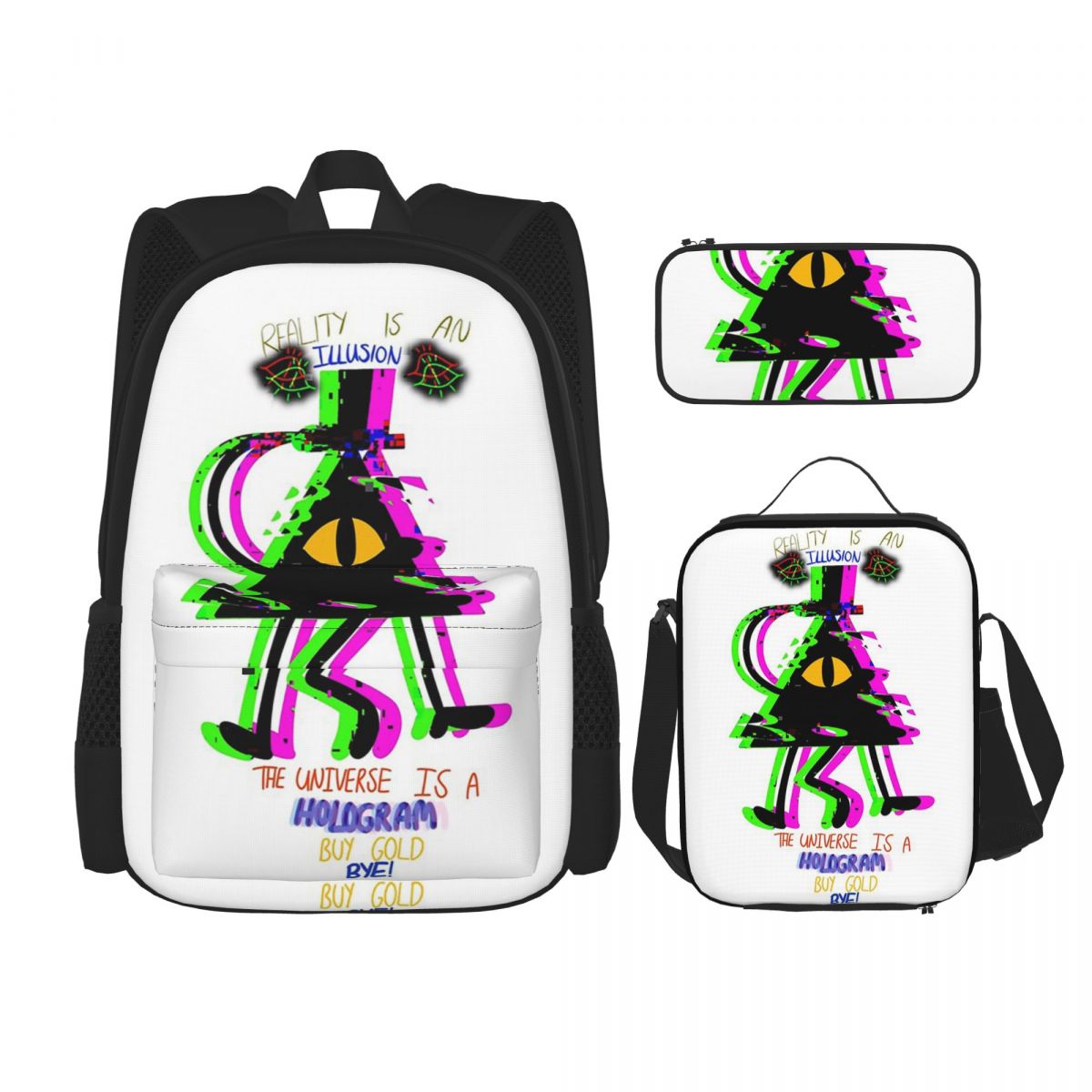 Bill Cipher Backpacks s Bookbag Students Bags s Rucksack Lunch Bag Pen ...