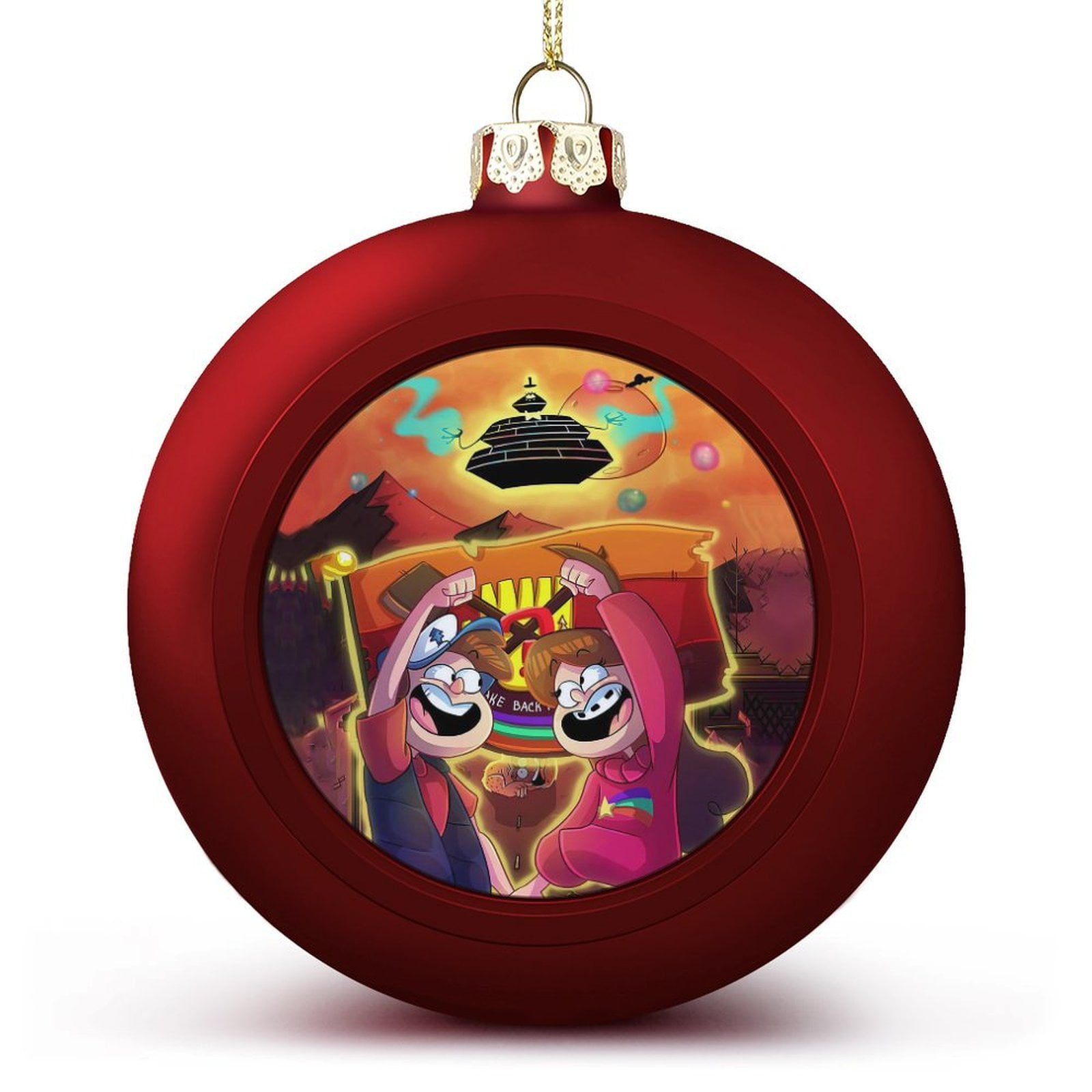 Bill Cipher Gravity Falls 2PCS Christmas Balls Christmas Tree Hanging ...