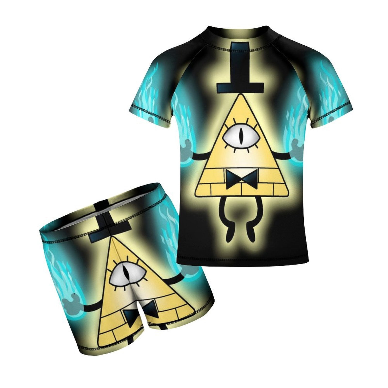 Bill Cipher Gravity Falls Boy's Swimsuit Short Sleeve T Shirt Swim ...