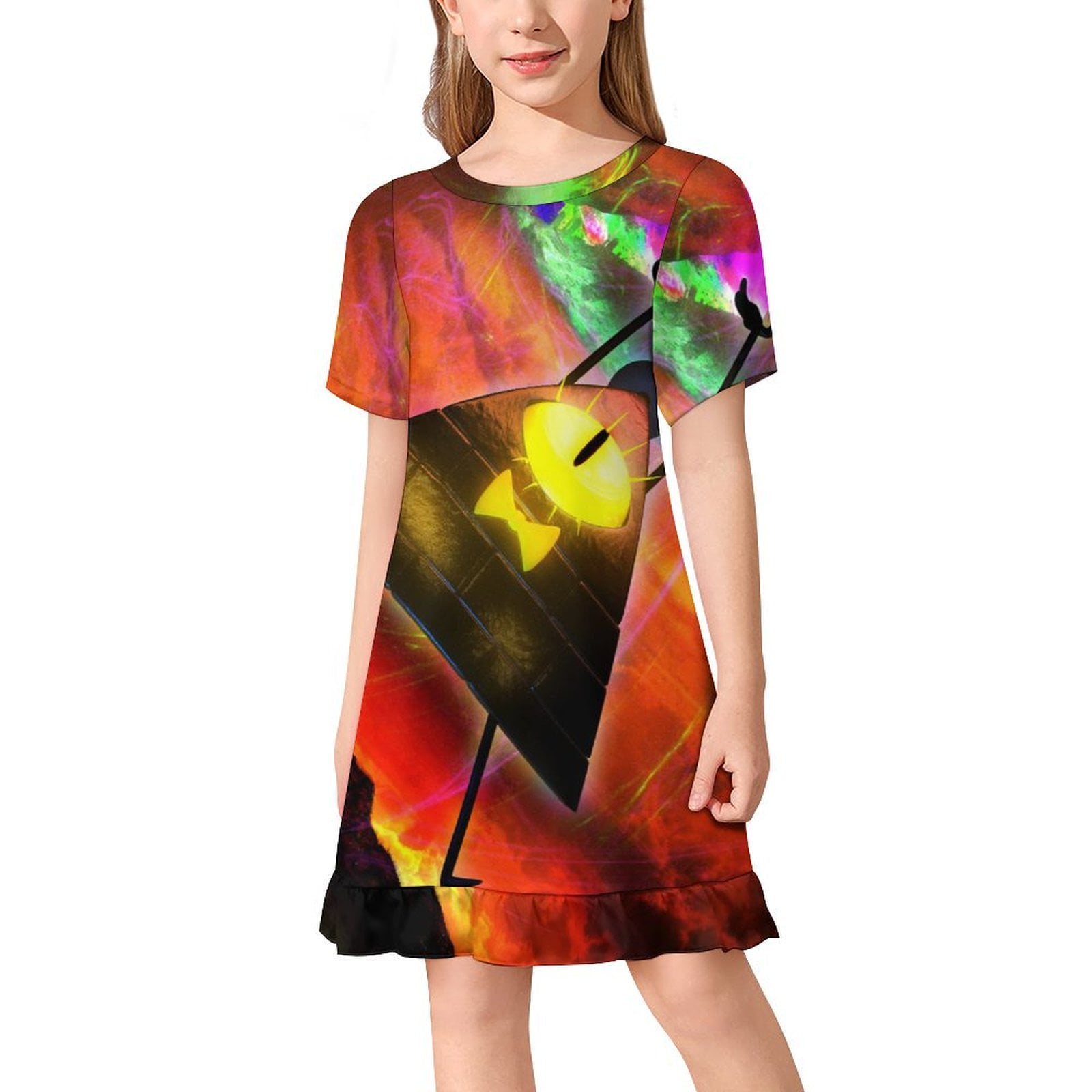 Bill Cipher Gravity Falls Children's Short Sleeved Dress 3D Printed ...