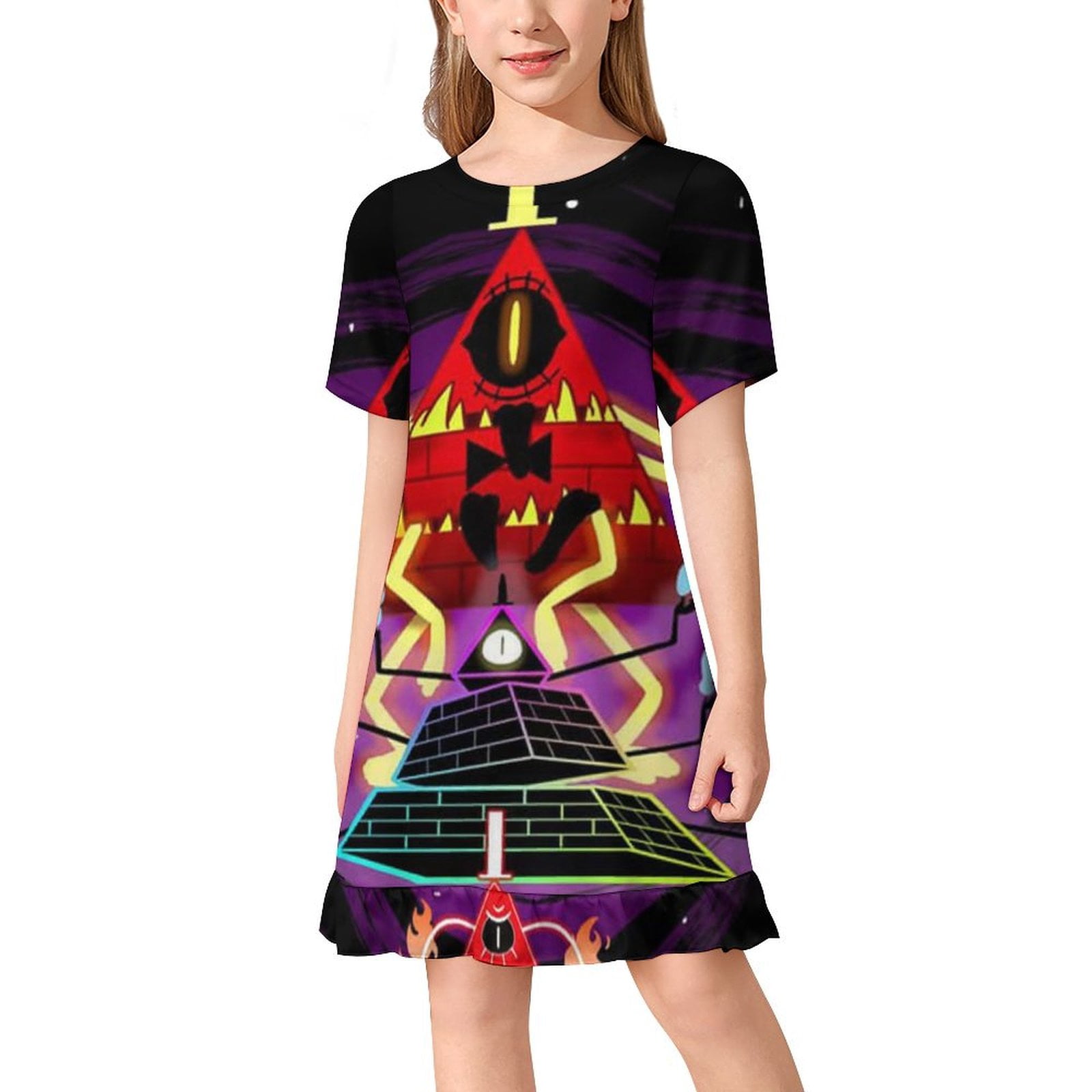 Bill Cipher Gravity Falls Children's Short Sleeved Dress 3D Printed ...