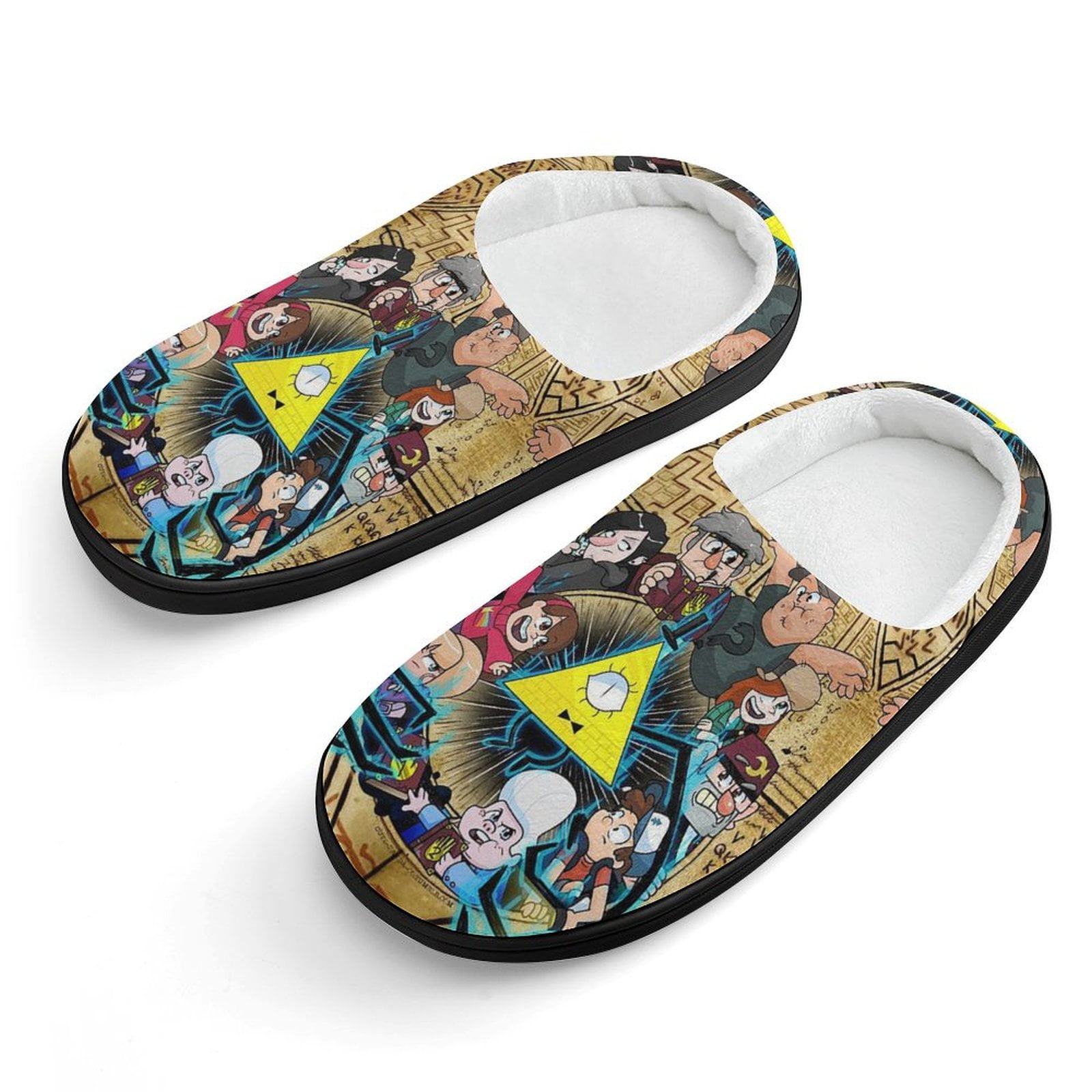 Bill Cipher Gravity Falls Kids Teen Fuzzy Memory Foam Slippers Fluffy ...