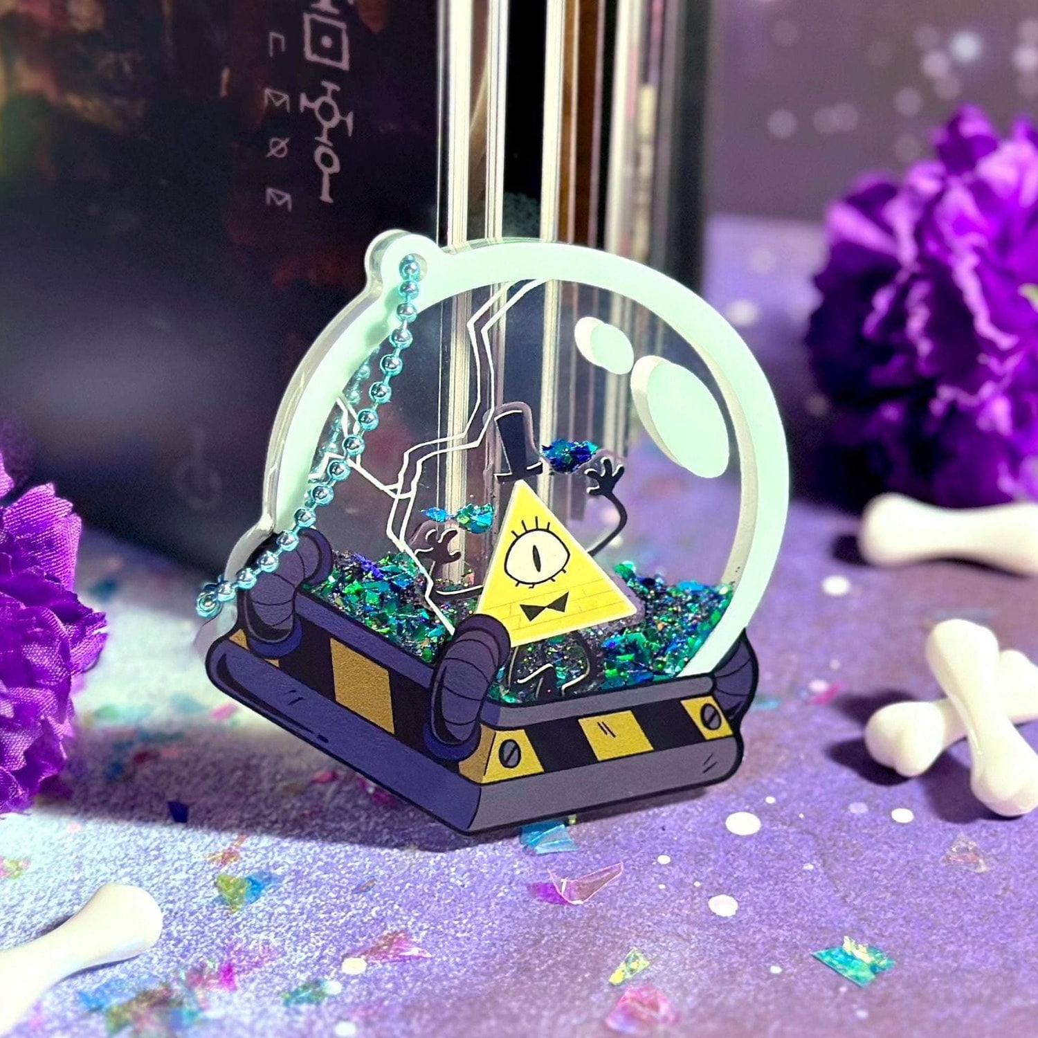 Bill Cipher Gravity Falls Liquid Shaker Charm - Acrylic ...