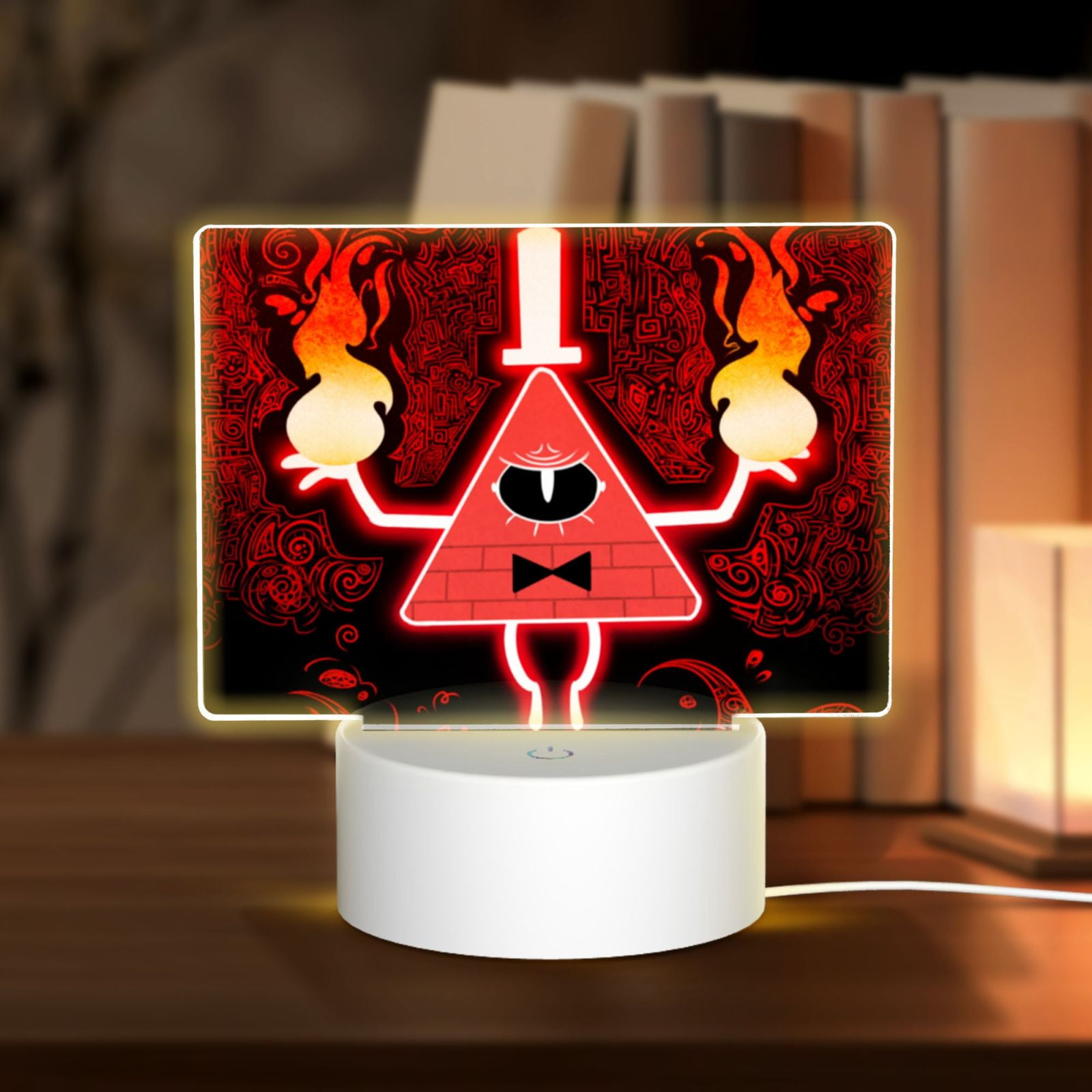 Bill Cipher Gravity Falls Rectangular Acrylic Night Light USB Cable ...