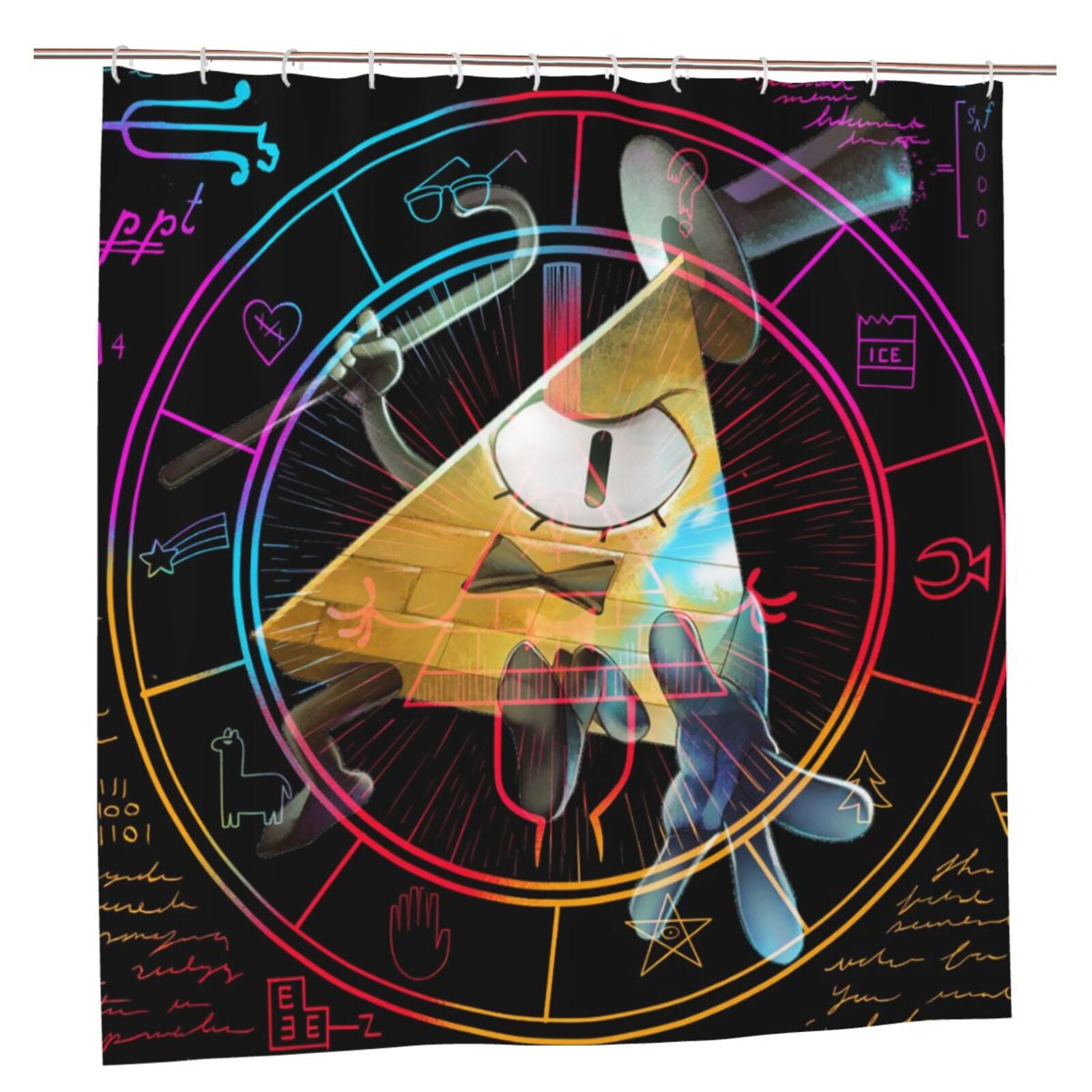 Bill Cipher Gravity Falls Shower Curtain 72 x 72 in Bathroom Decor ...