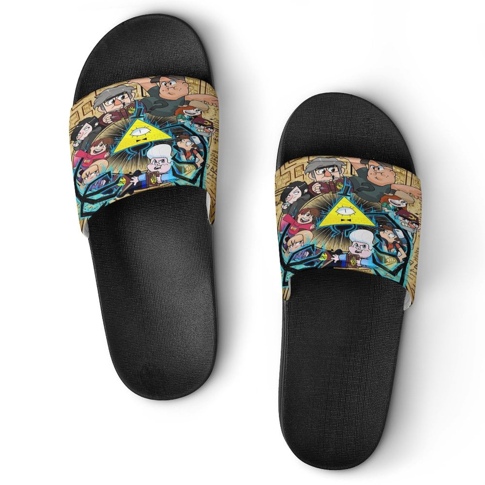Bill Cipher Gravity Falls Slides Sandals House Slippers Non-Slip Indoor ...