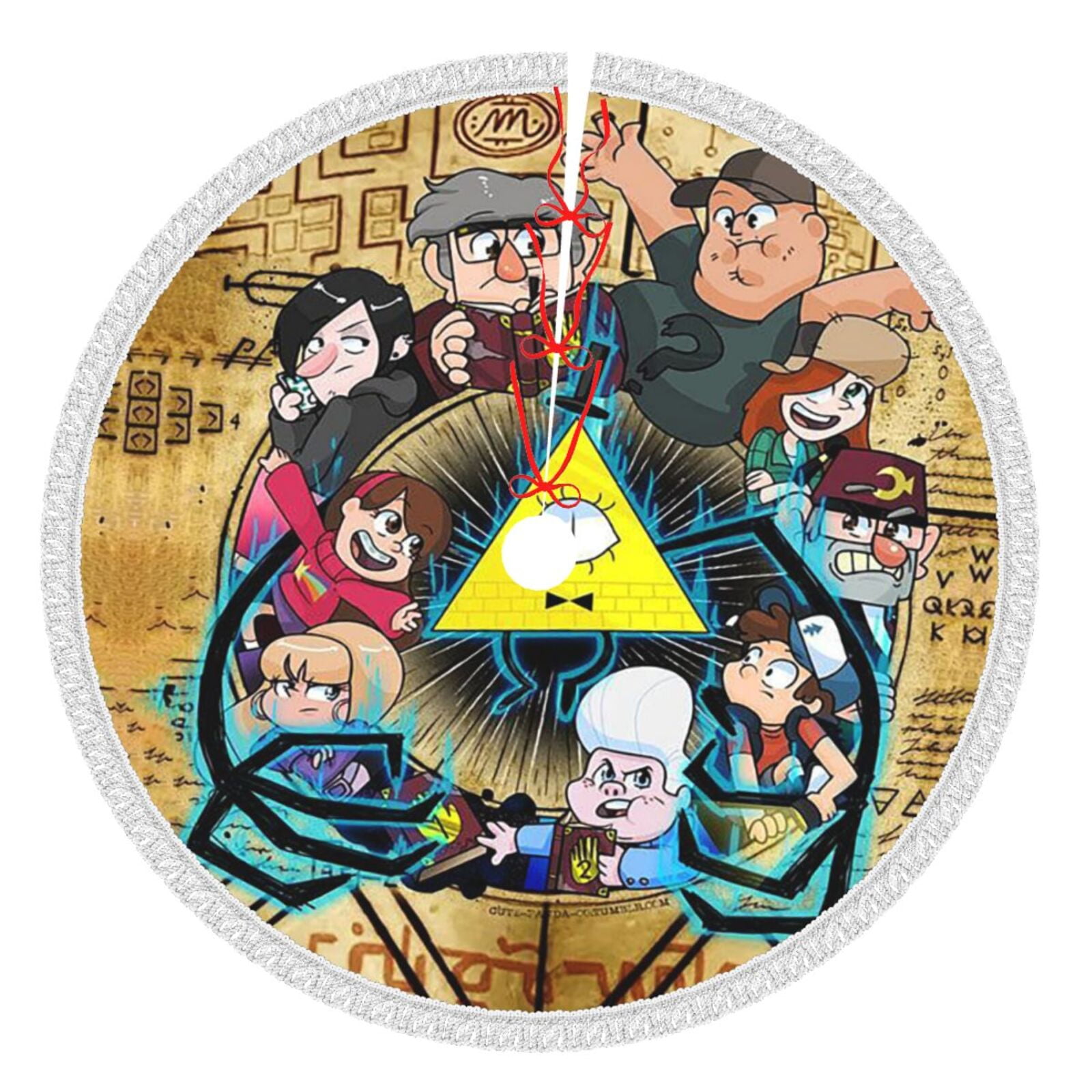 Bill Cipher Gravity Falls Tassel Christmas Tree Skirt Xmas Tree Mat ...