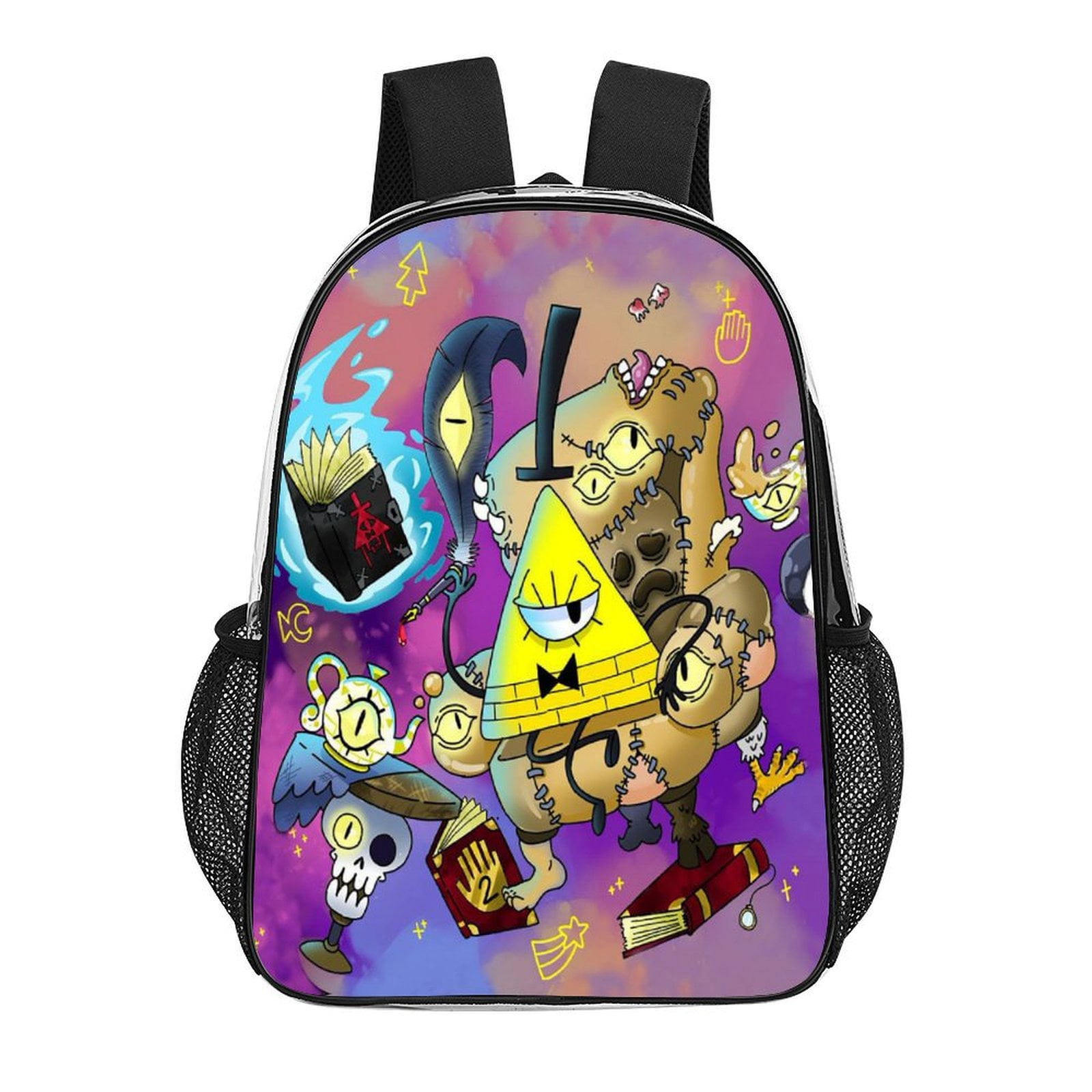 Bill Cipher Gravity Falls Transparent Bag Backpack 17 Inch Mesh ...