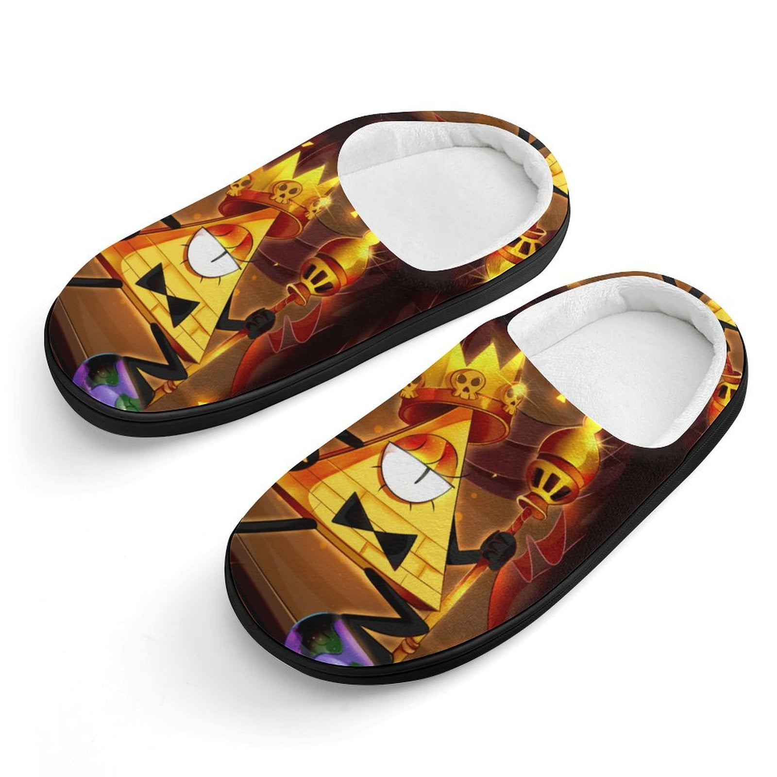 Bill Cipher Kids Teen Fuzzy Memory Foam Slippers Fluffy Winter Shoes ...