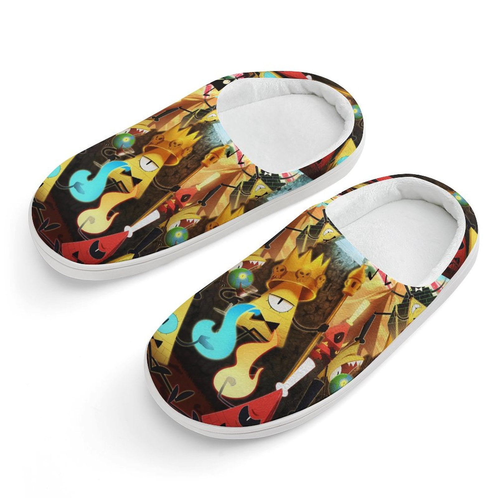 Bill Cipher Kids Teen Fuzzy Memory Foam Slippers Fluffy Winter Shoes ...
