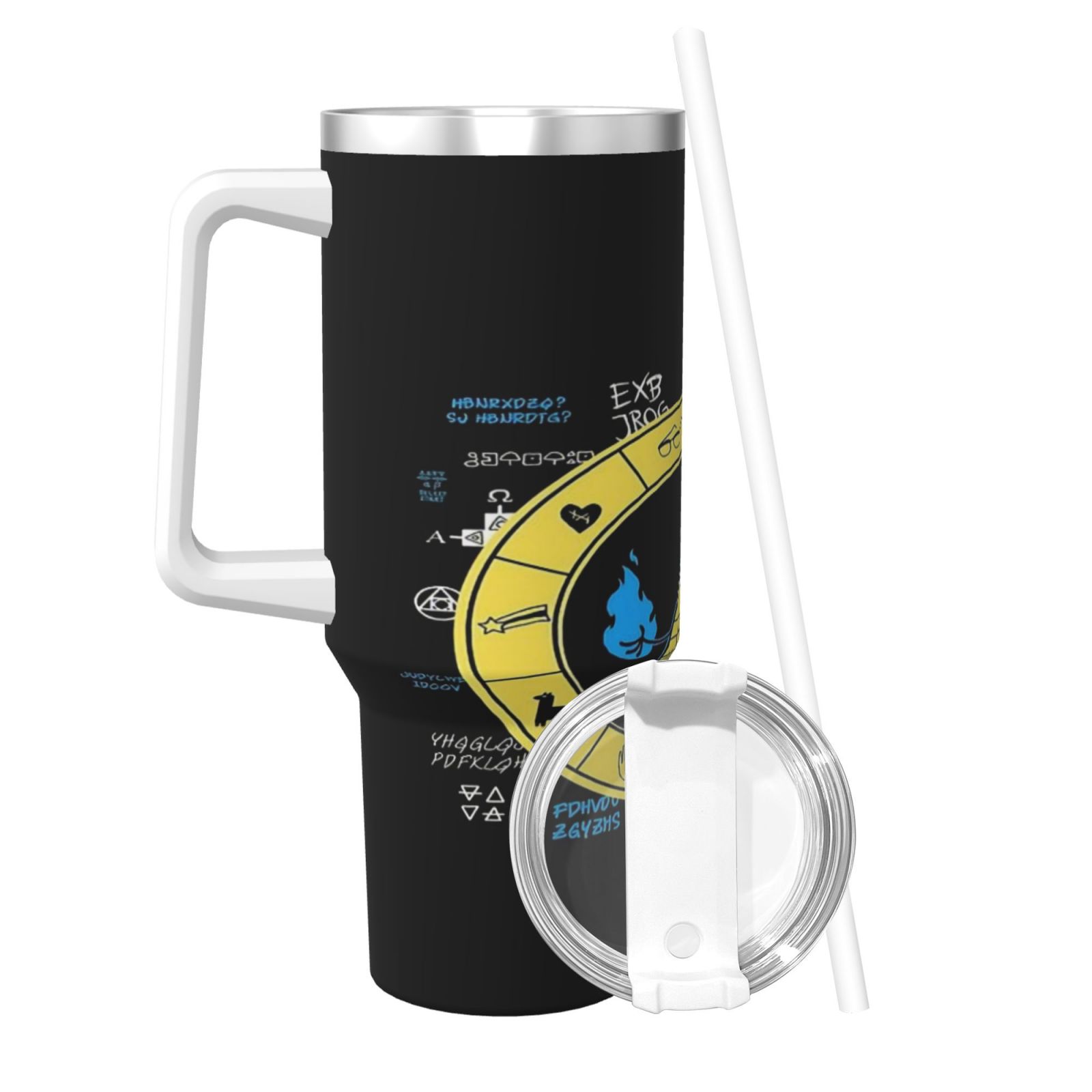 Bill Cipher Print Thermos Insulated Stainless Steel Hot/Cold Coffee Cup ...