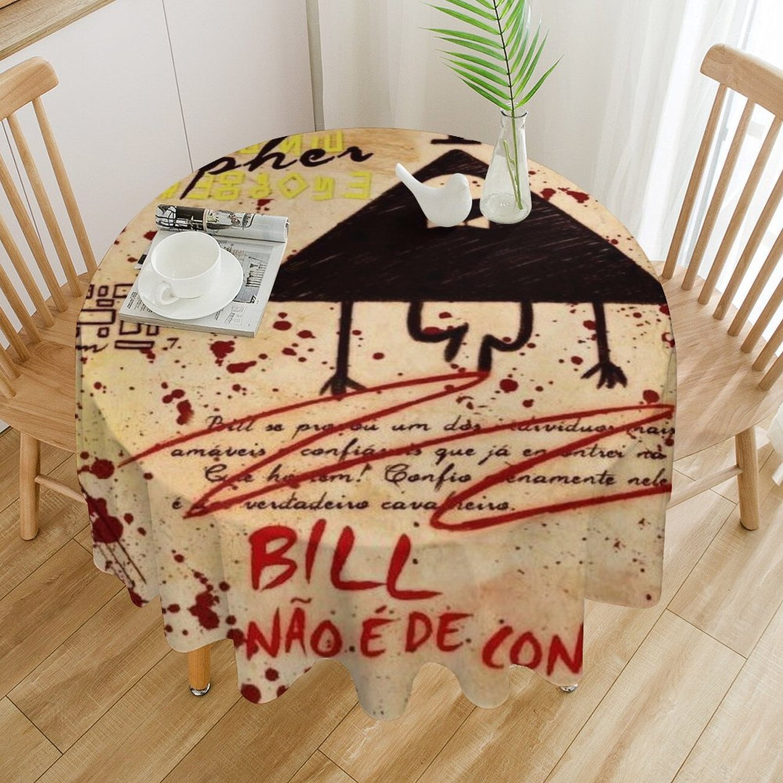 Bill Cipher Tablecloth Anime for Dining Table Picnic Gift 50x50in Bill ...