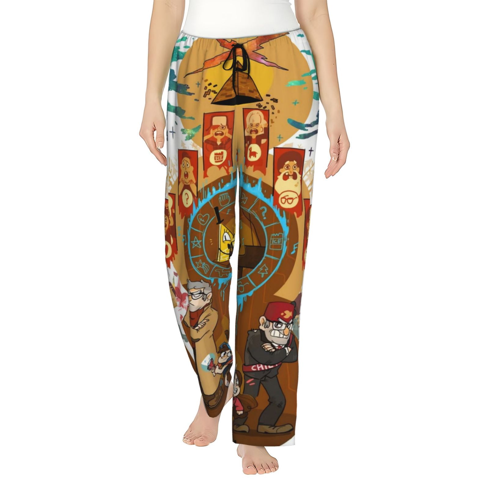 Bill Cipher Unisex Home Pajamas, Stylish Casual Full Print Drawstring ...
