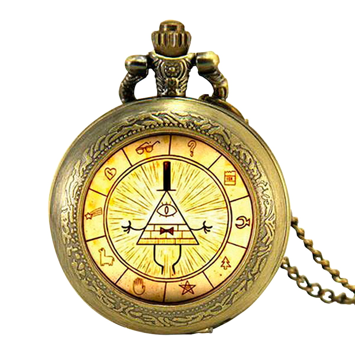 Bill Cipher Wheel Bronze Pocket Watch Necklace - Walmart.com