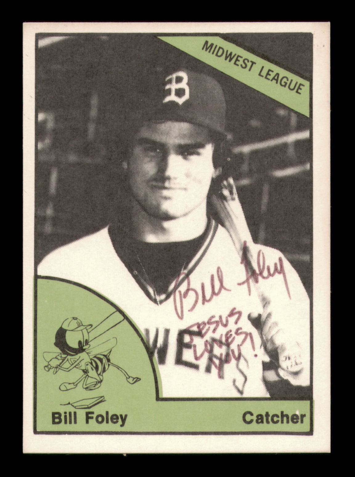 Bill Foley Autographed 1978 TCMA Rookie Card #164 Burlington Bees SKU ...