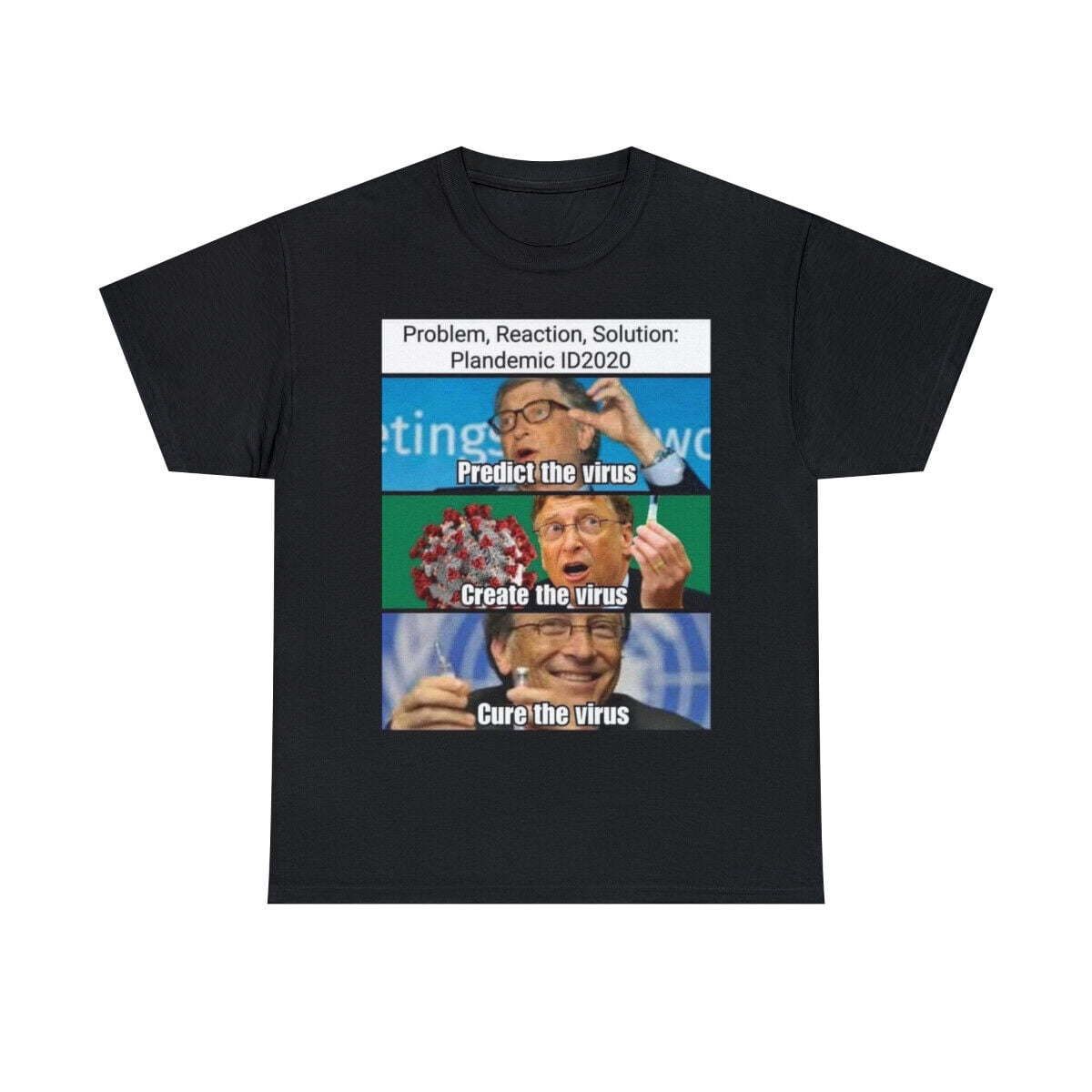 Bill Gates problem reaction solution Plandemic Unisex Heavy Cotton Tee ...