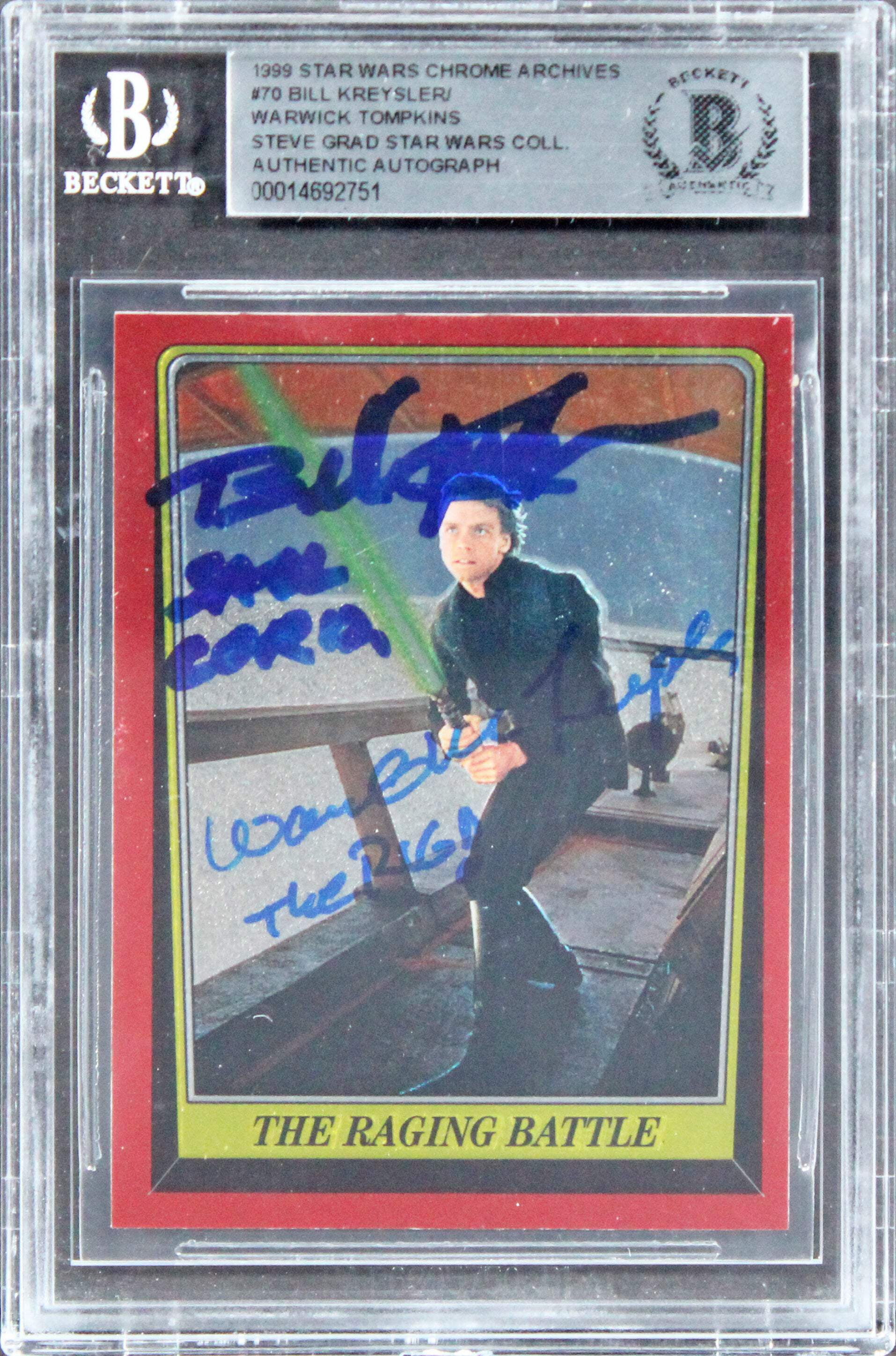 Bill Kreysler Alan Tompkins Signed 1999 Star Wars Chrome #70 Card BAS ...