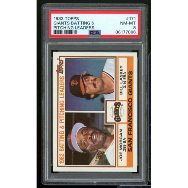 Bill Laskey / Joe Morgan Giants Leaders Card 1983 Topps #171 PSA 8 ...
