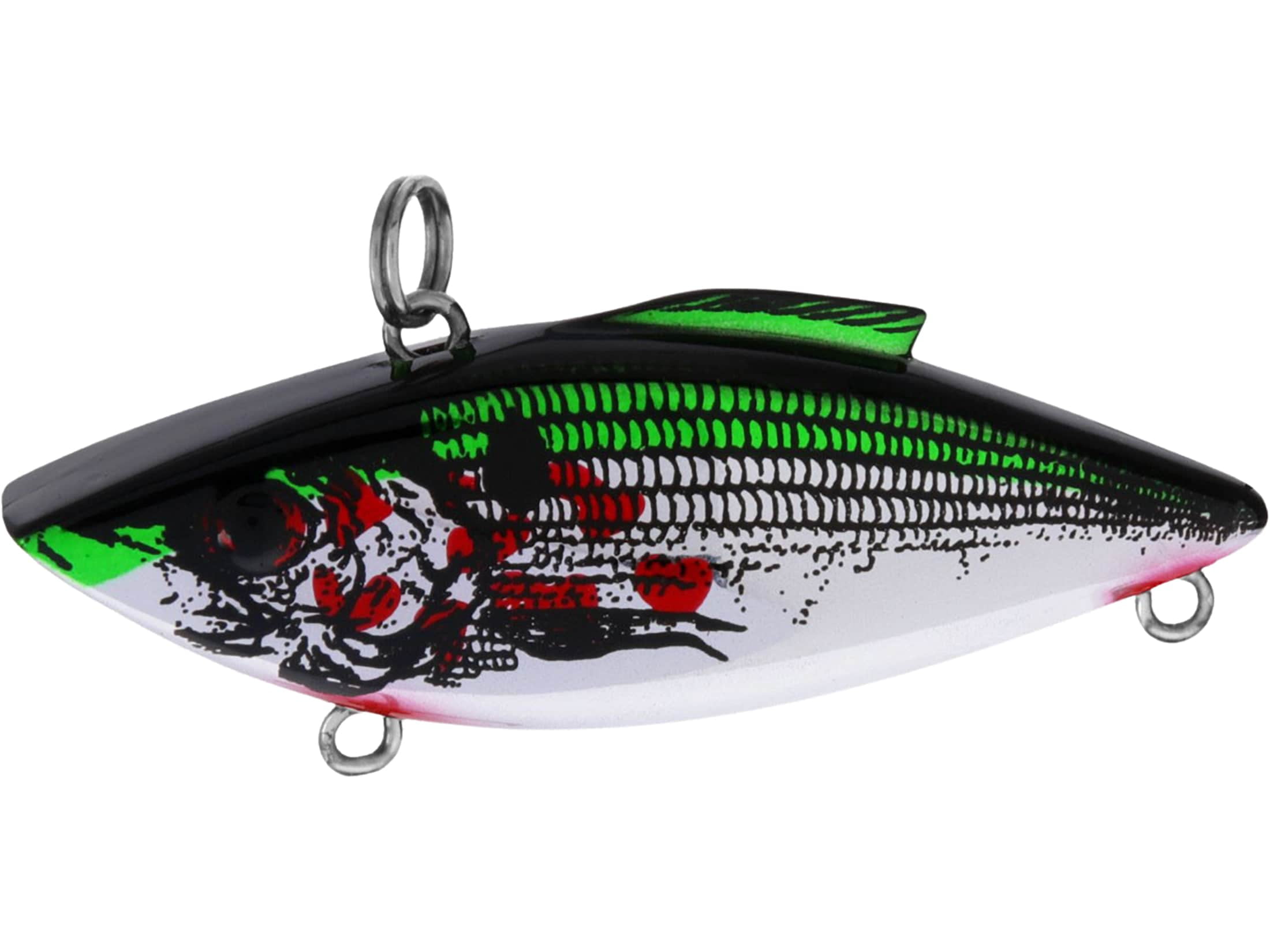 Bill Lewis Mini-Trap Lipless Crankbait Chrome Green Bleeding Shad ...