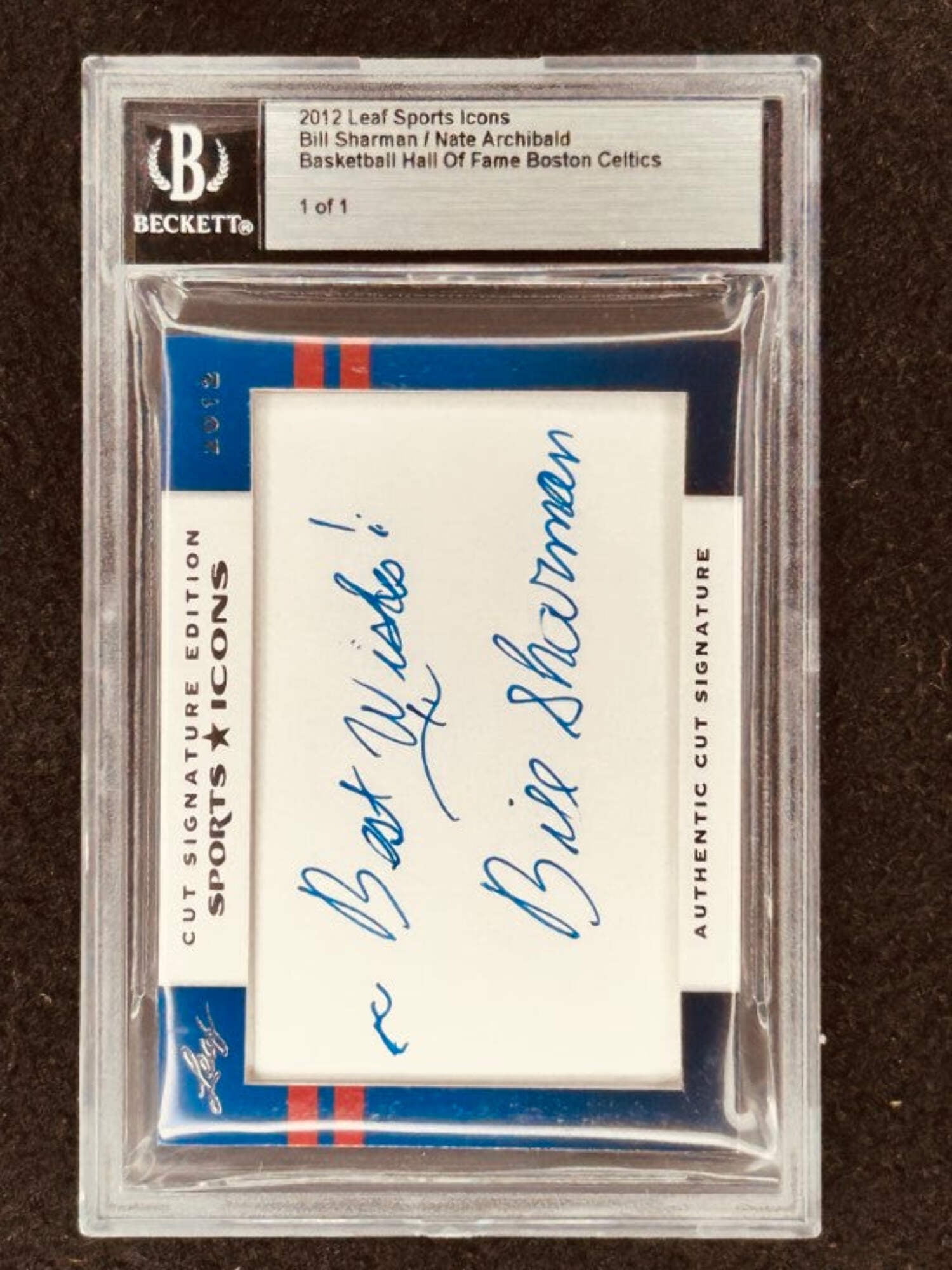 Bill Sharman Nate Archibald 2012 Leaf Sports Icons Cut Signature ...