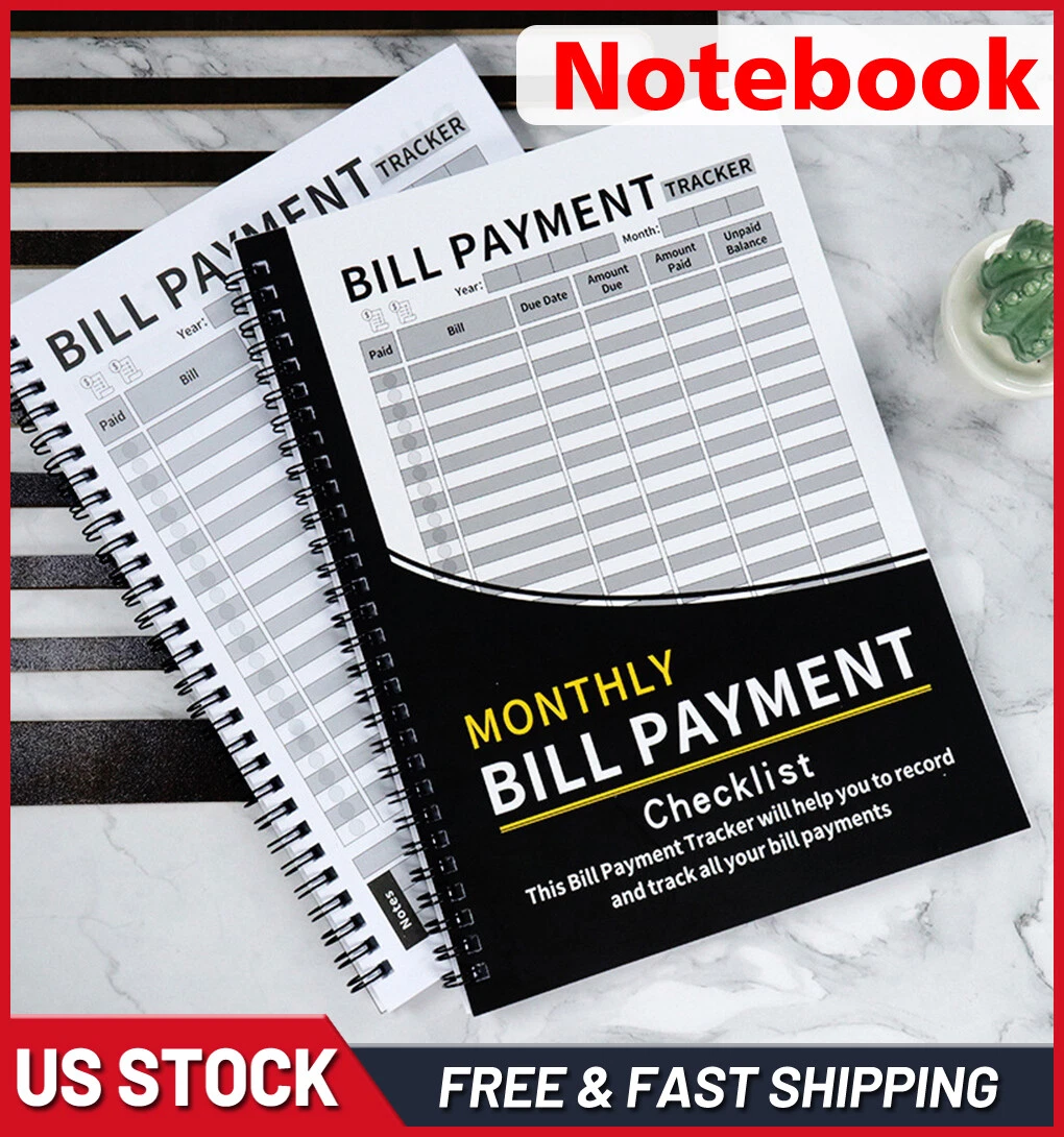 Bill Tracker Notebook Monthly Bill Payment Checklist Payment Planner ...