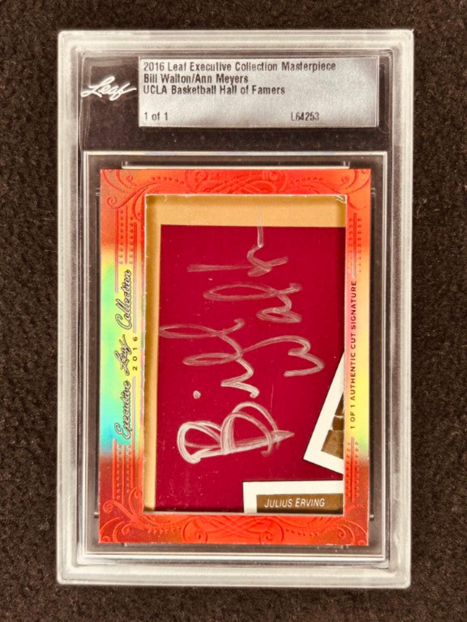 Bill Walton and Ann Meyers 2016 Leaf Masterpiece Cut Signature ...