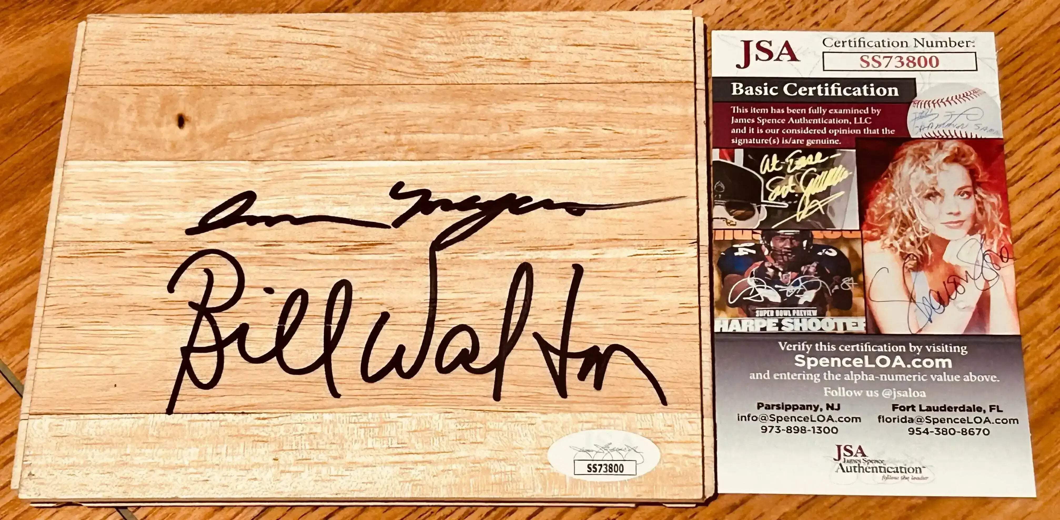 Bill Walton and Ann Meyers (UCLA) autographed 6x6 basketball hardwood ...