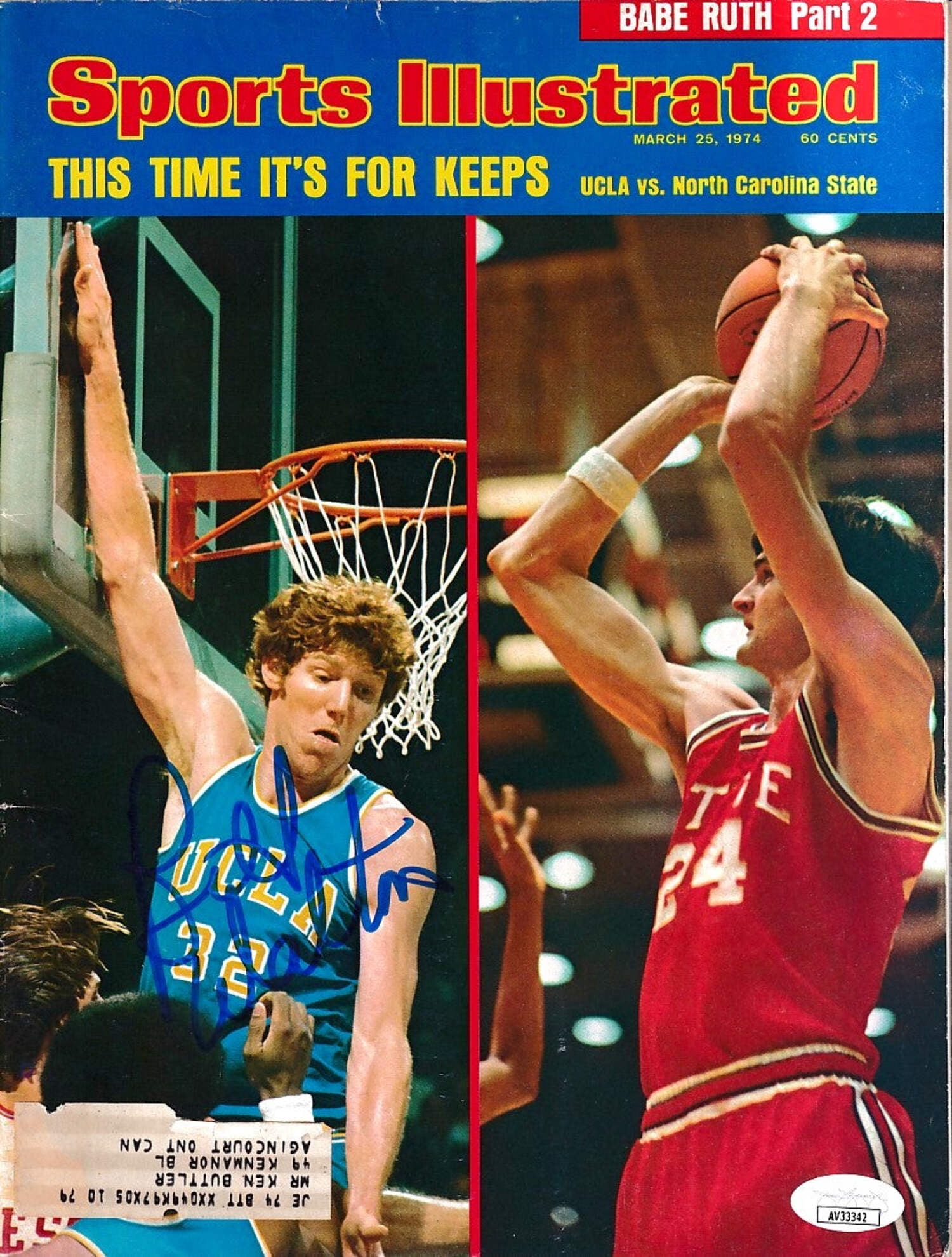 Bill Walton autographed UCLA Bruins 1974 Sports Illustrated magazine ...