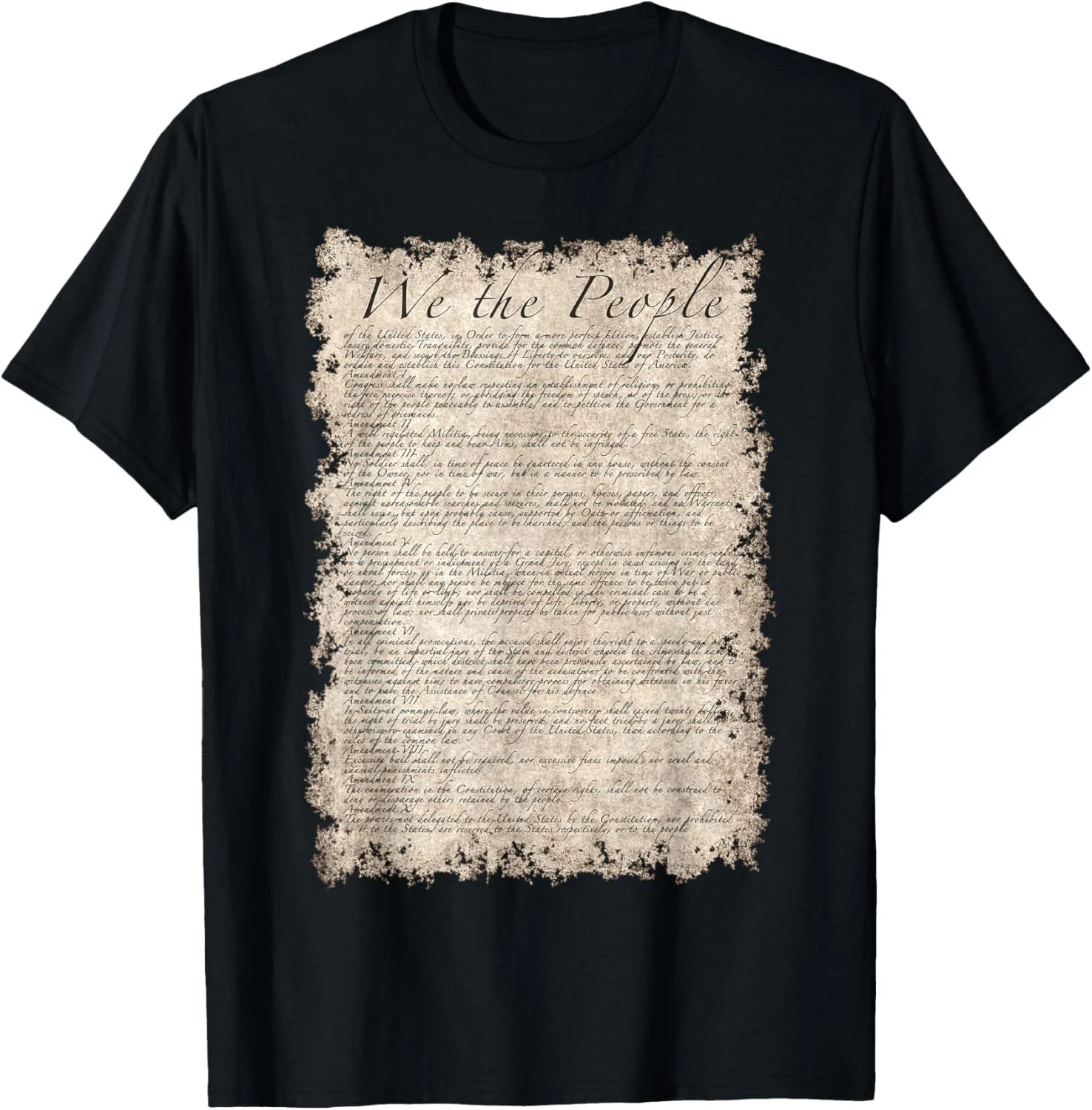 Bill of Rights US Constitution on sepia parchment paper T-Shirt ...