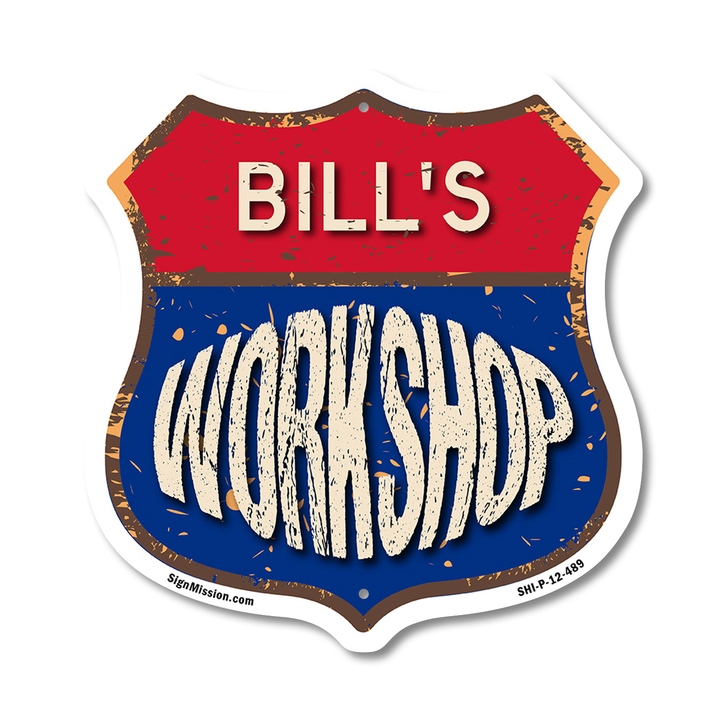 Bill's Workshop 12 inch X 12 inch Shield Shaped Commercial Grade ...