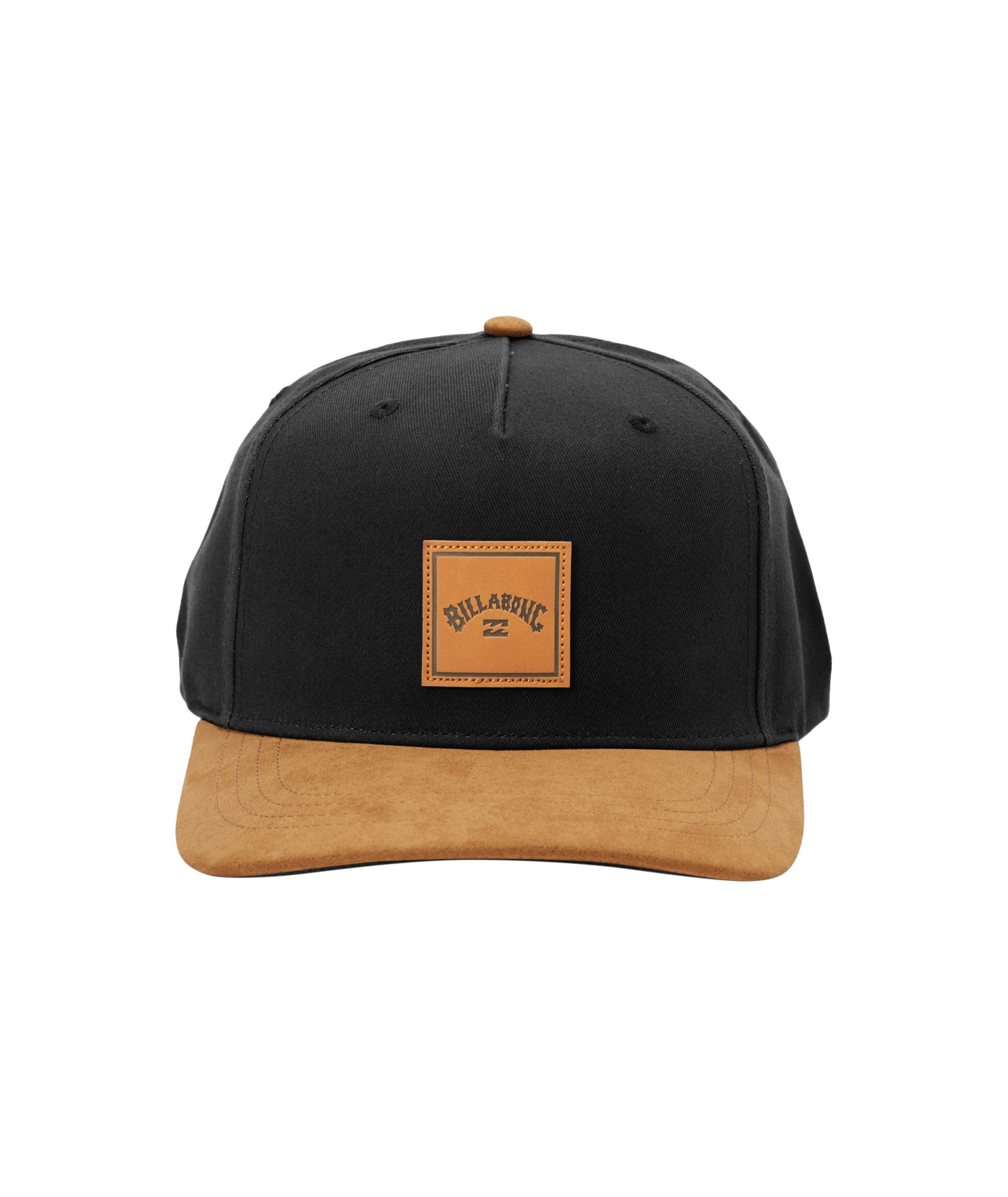 Billabong 6 Panel Mens Snapback Curved Peak Cap ~ Stacked black tan ...